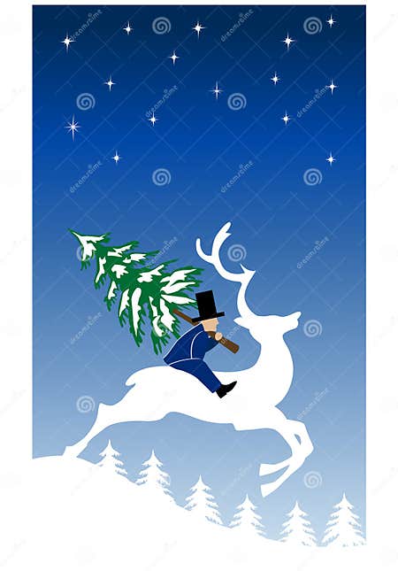 Reindeer in flight stock vector. Illustration of mammal - 3666017