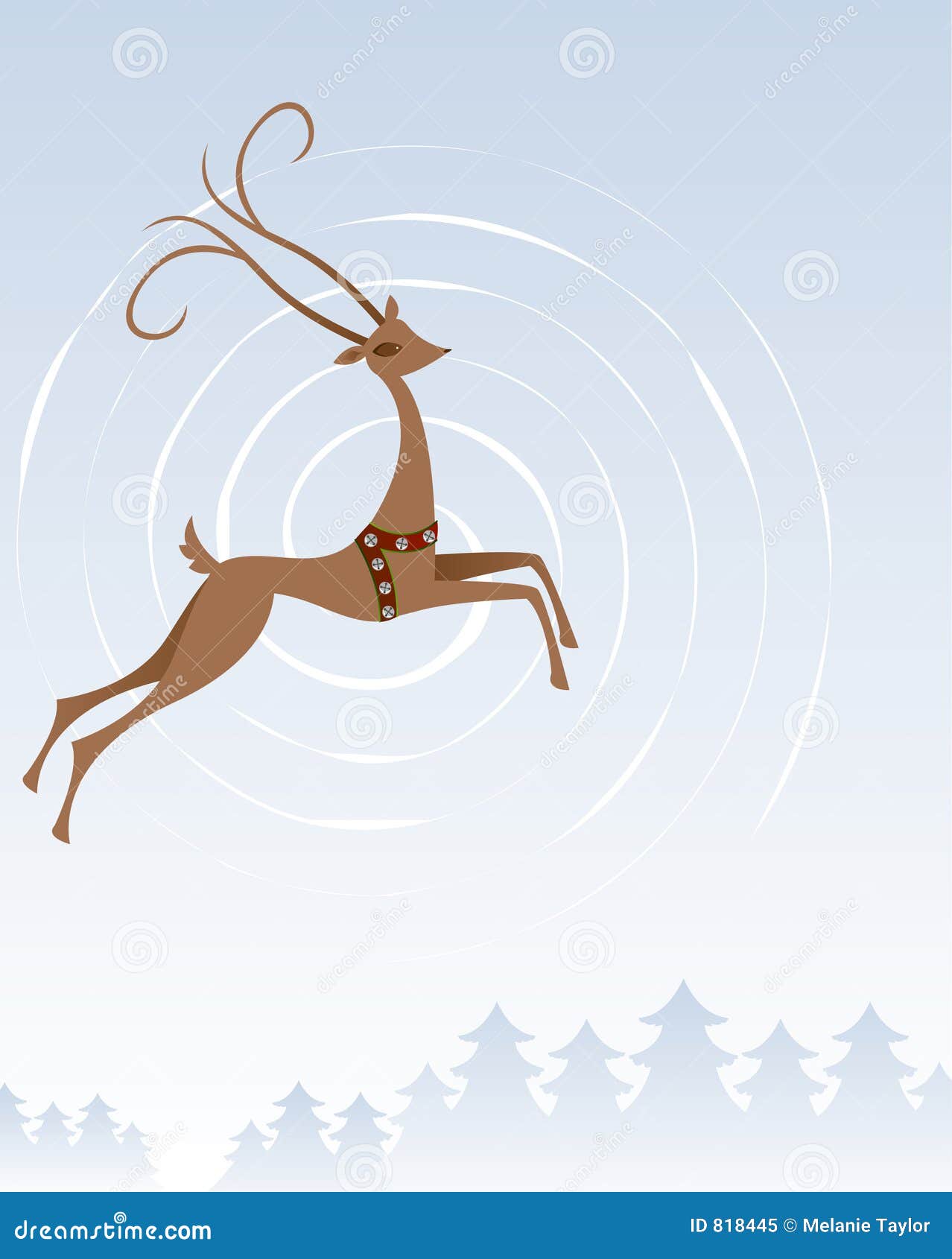 Reindeer in Flight stock vector. Illustration of beauty - 818445