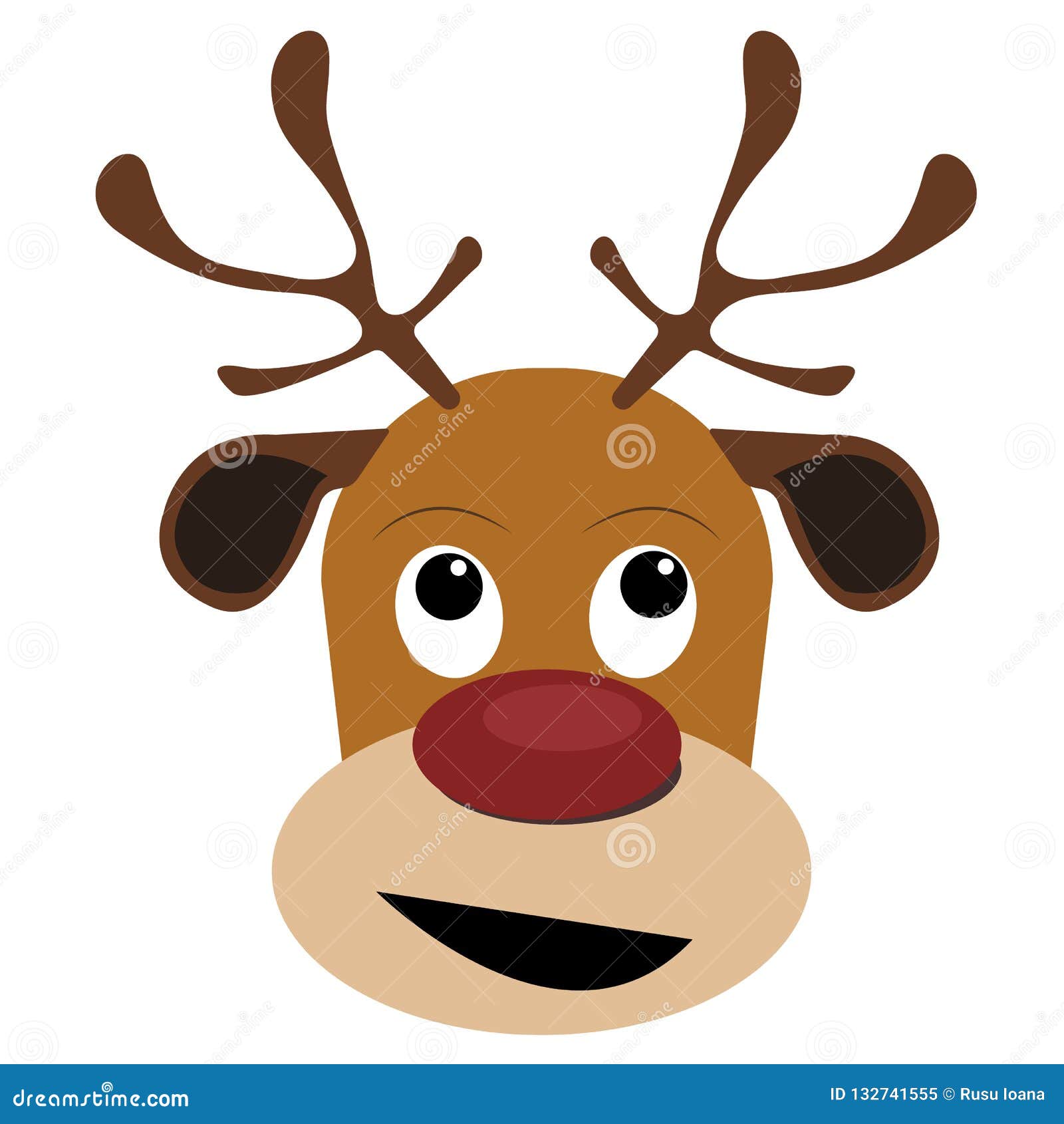 Reindeer Head Isolated on White Background. Vector Ai Available. Stock ...