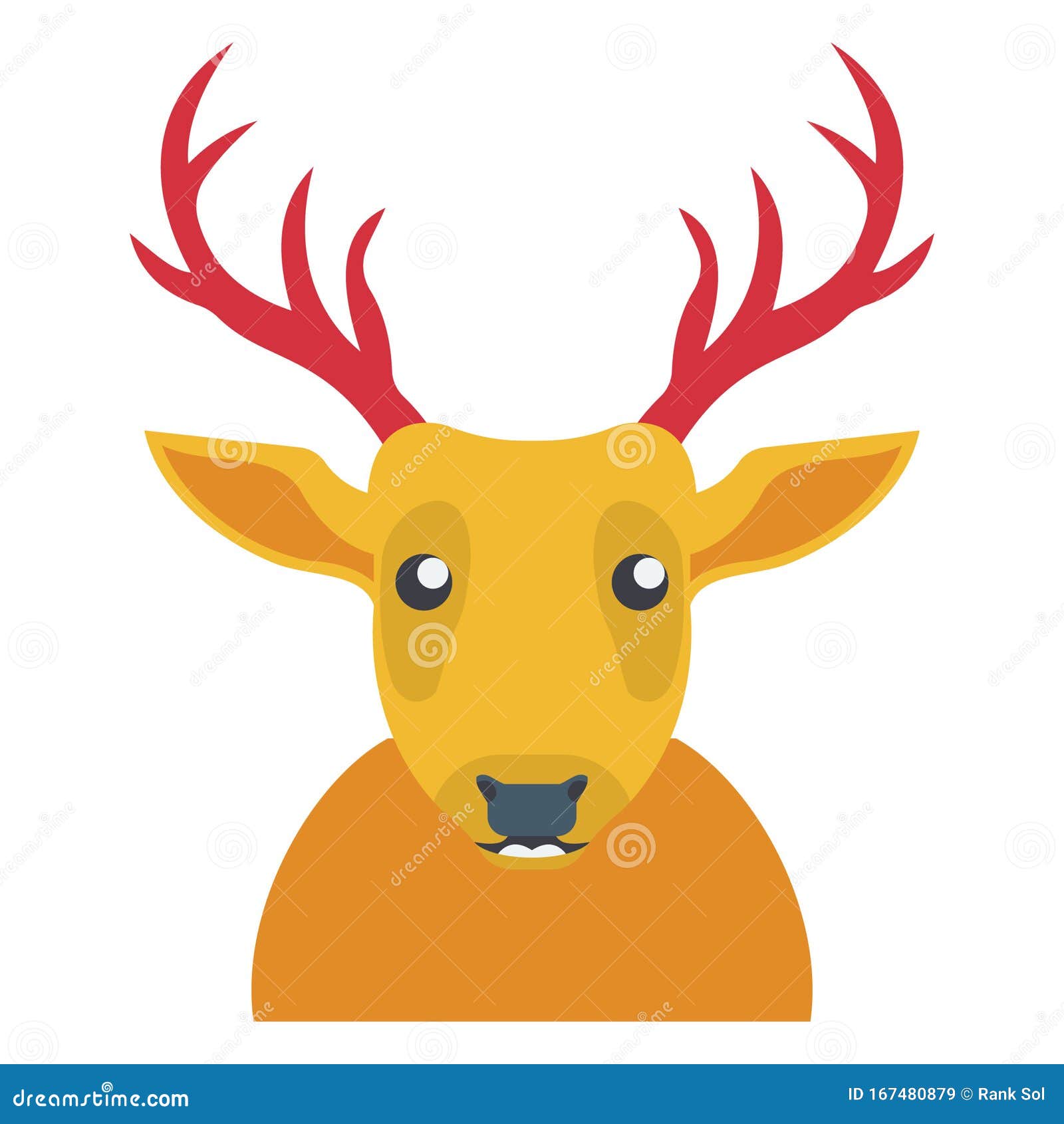 Reindeer Head Vector Icon Which Can Be Easily Modified or Edit Stock ...