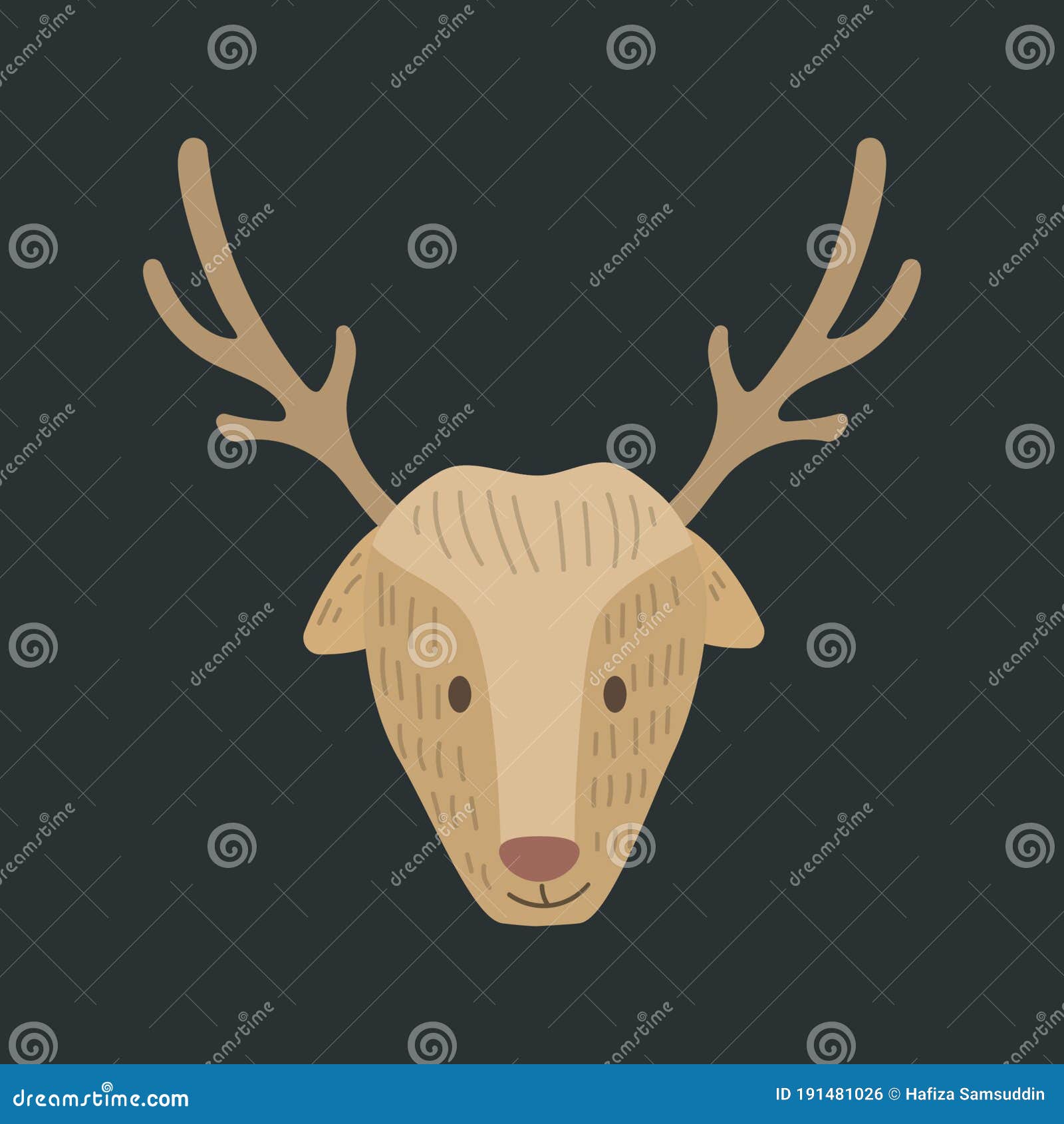 A reindeer head. stock vector. Illustration of christmas - 191481026