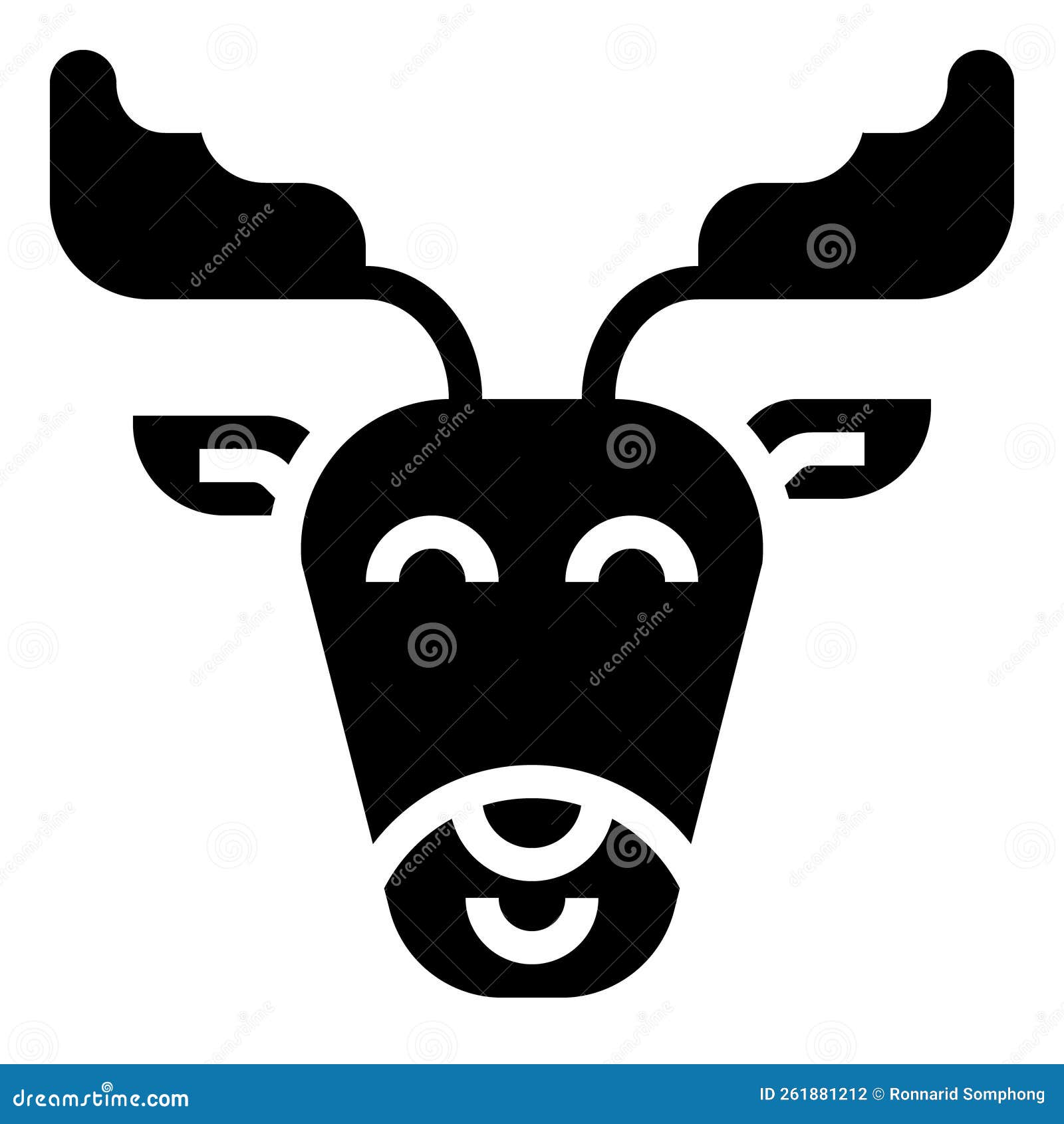 Reindeer icon solid vector stock vector. Illustration of graphic ...