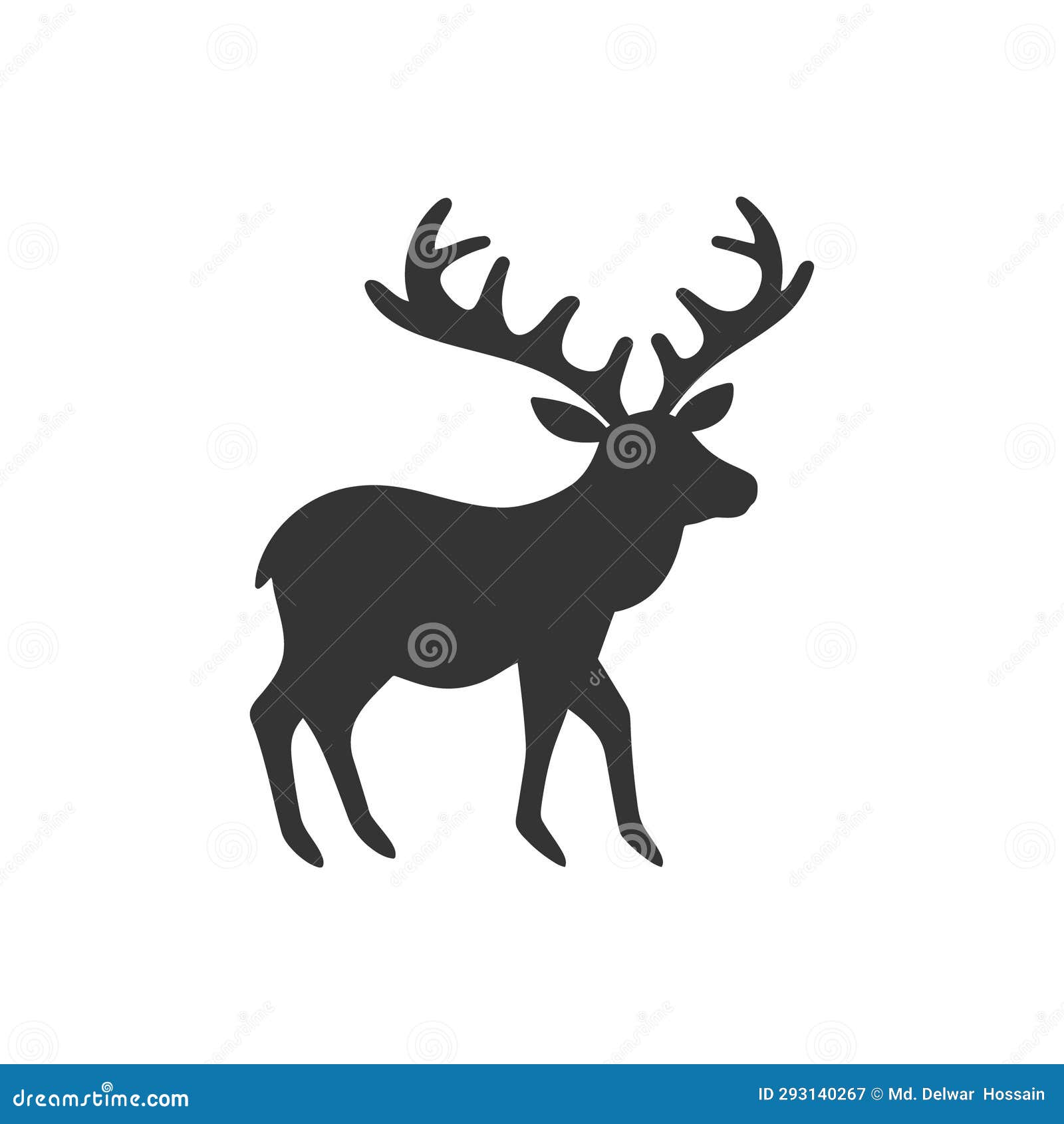 Reindeer icon stock vector. Illustration of deer, vector - 293140267