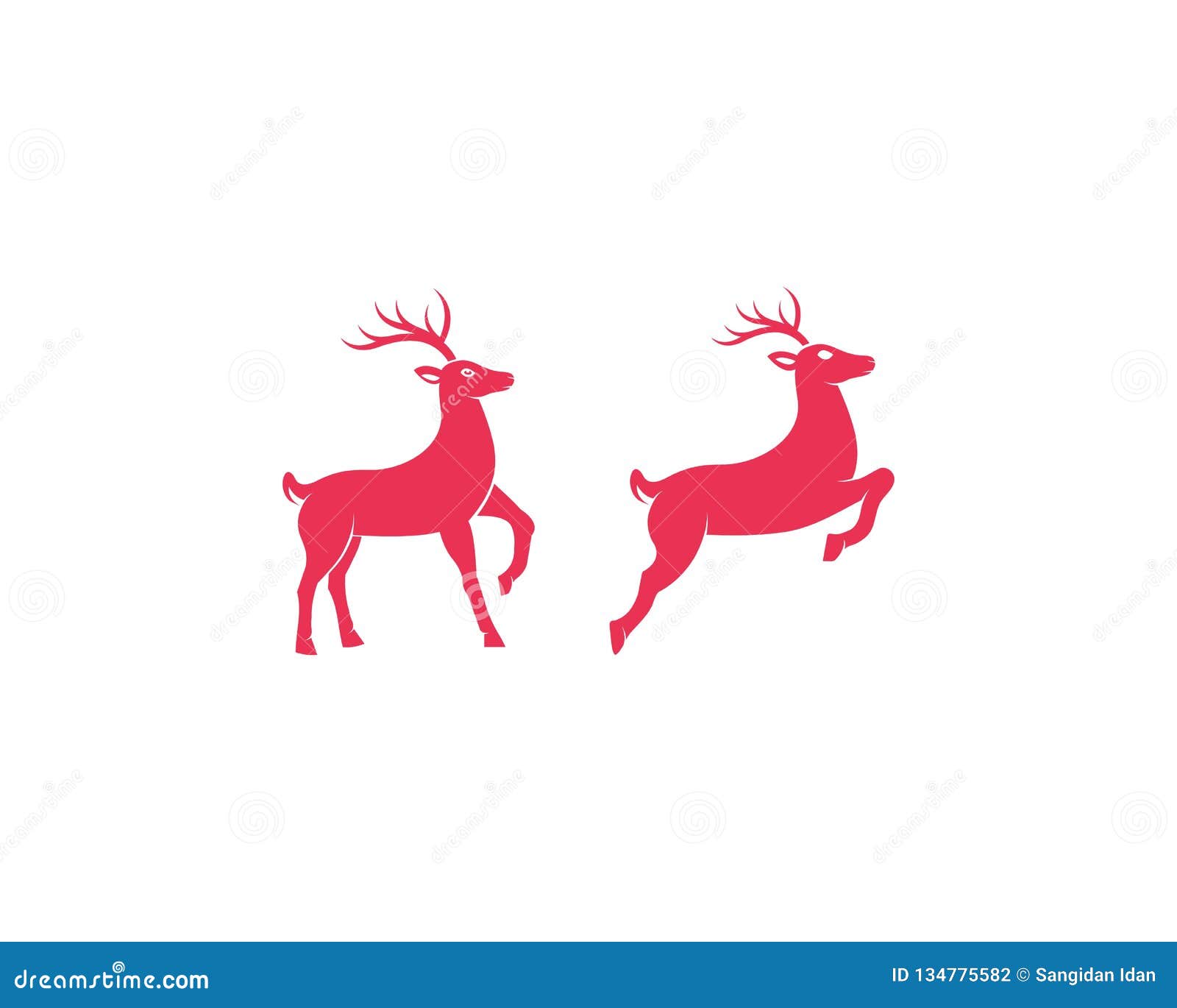 Reindeer Illustration Design Template Stock Vector - Illustration of ...