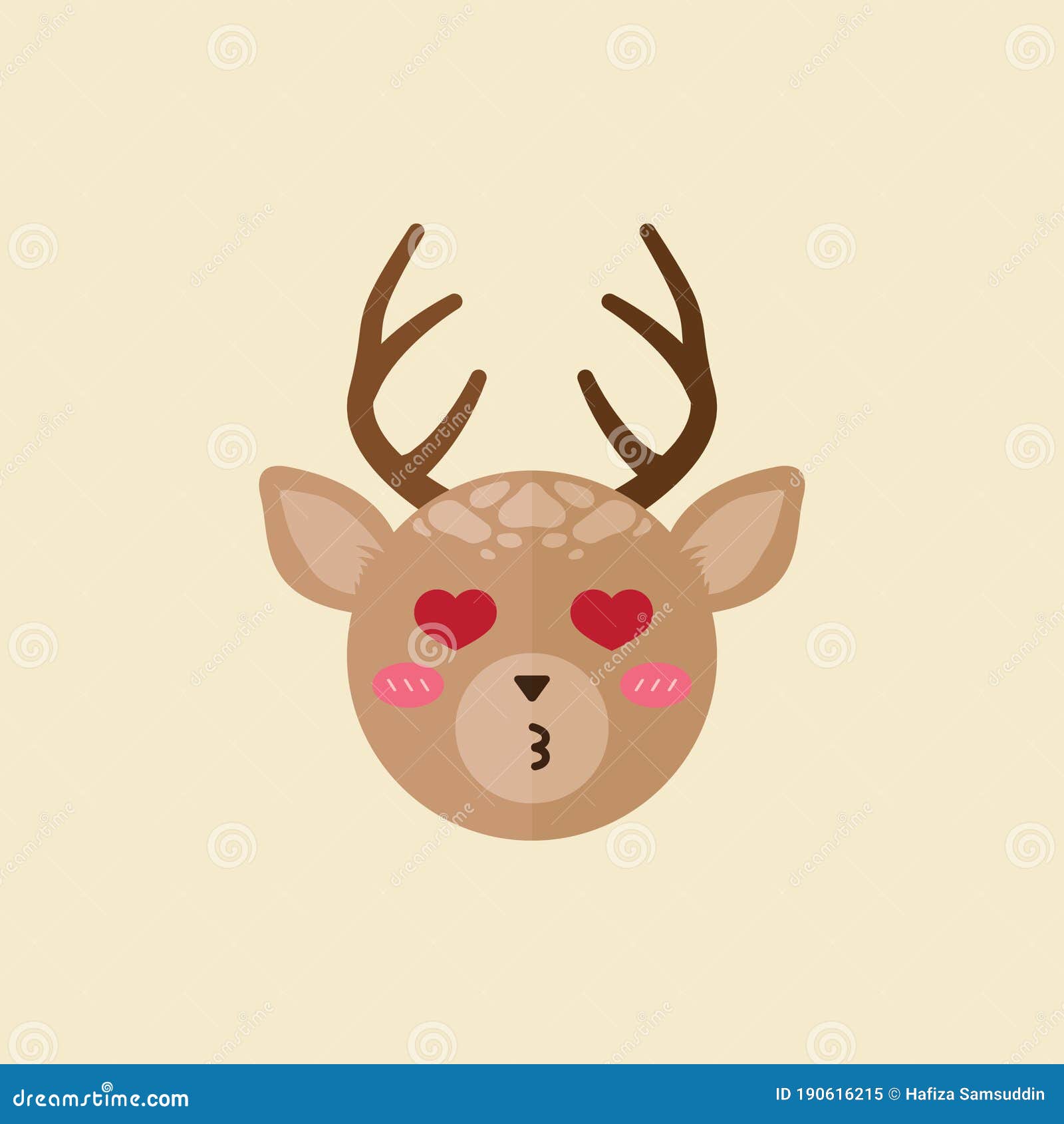Reindeer in Love. Vector Illustration Decorative Design Stock Vector ...