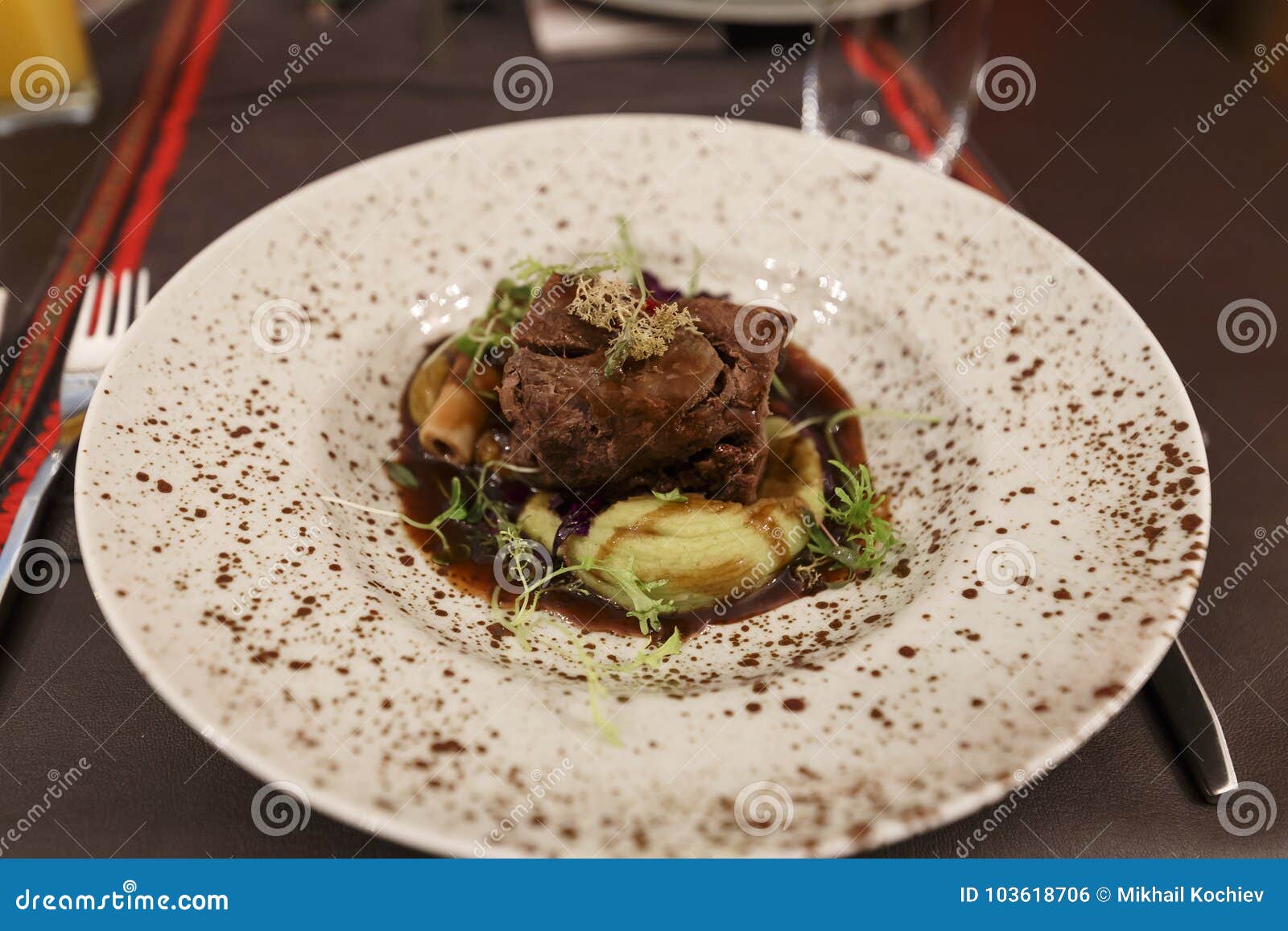 Reindeer Meat with Mashed Potatoes Stock Photo - Image of fillet ...