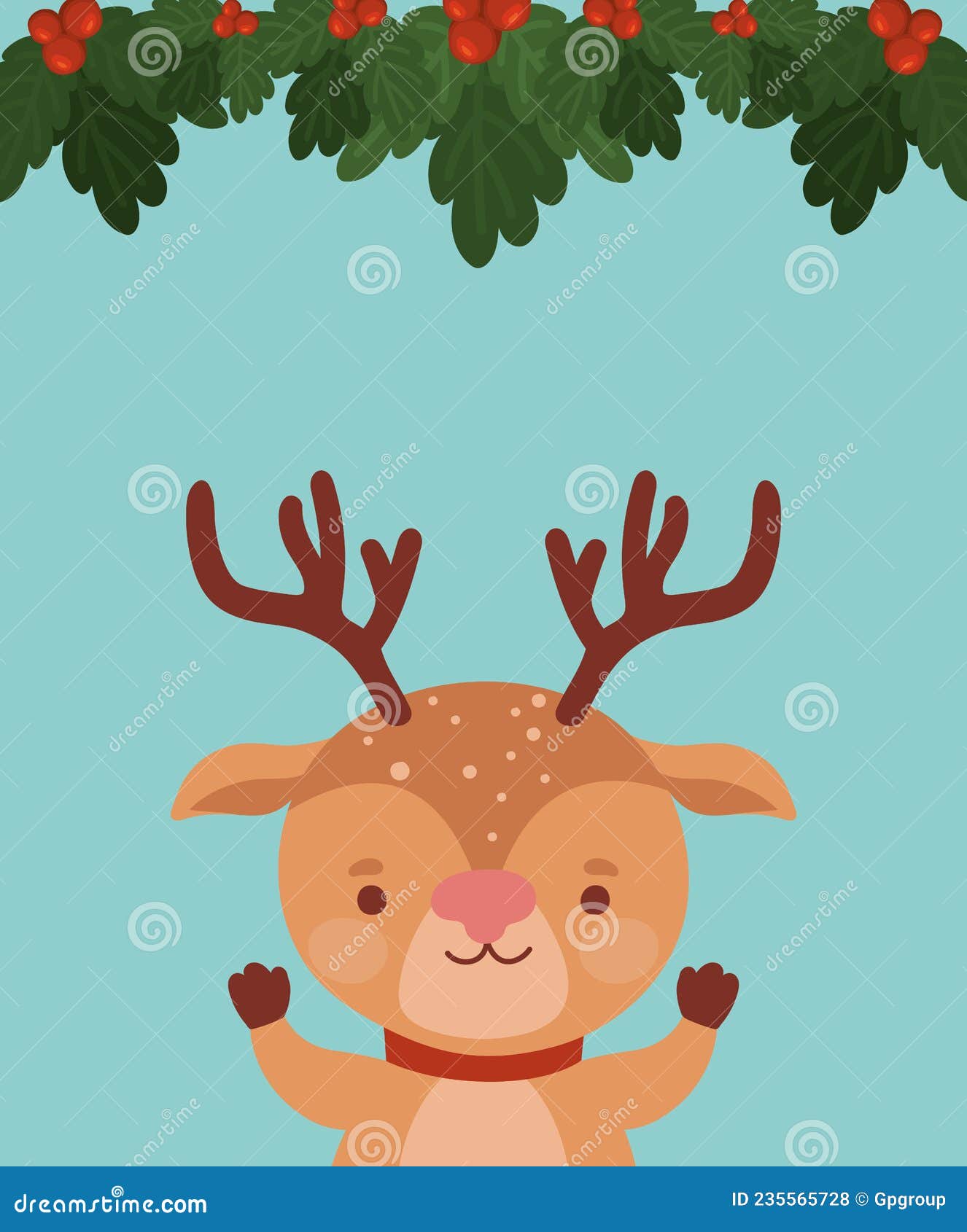 Reindeer poster design stock vector. Illustration of horns - 235565728
