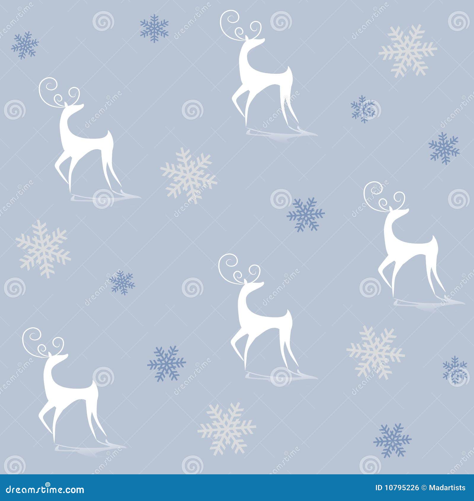 Reindeer Silhouettes on Blue Stock Illustration - Illustration of ...