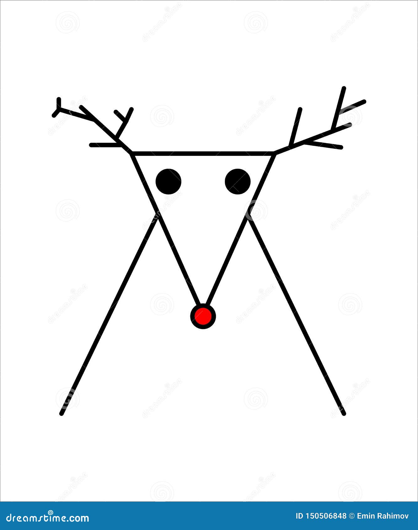 Reindeer simple icon stock illustration. Illustration of horns - 150506848