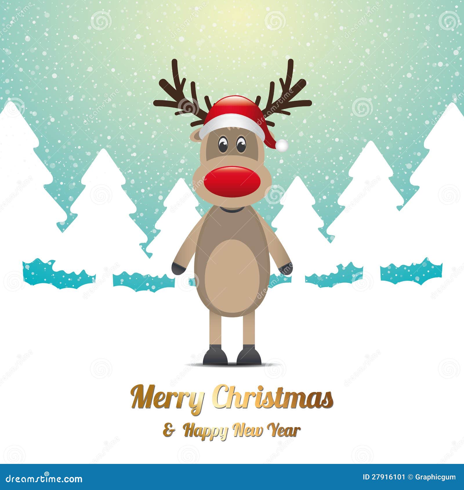 Reindeer Winter And Christmas Coloring Page For Kids Royalty-Free Stock ...