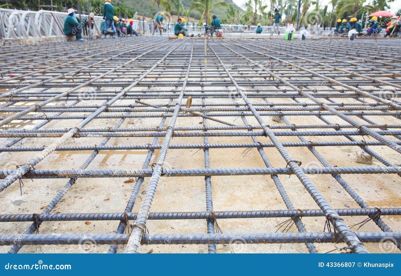Reinforce Iron Cage Net for Built Building Floor in Construction Stock ...
