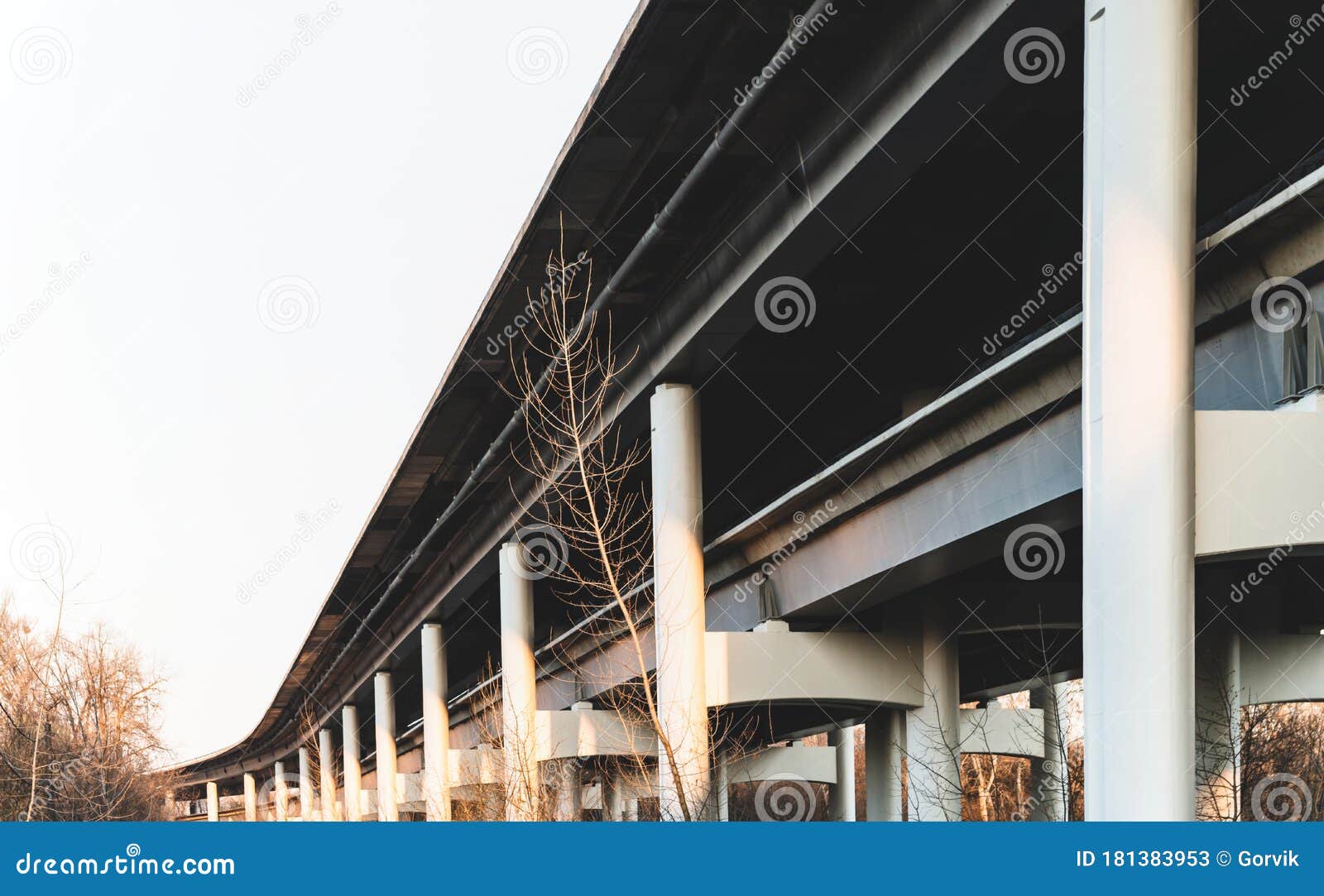 Reinforced Concrete Bridge Bottom View Stock Image - Image of ...