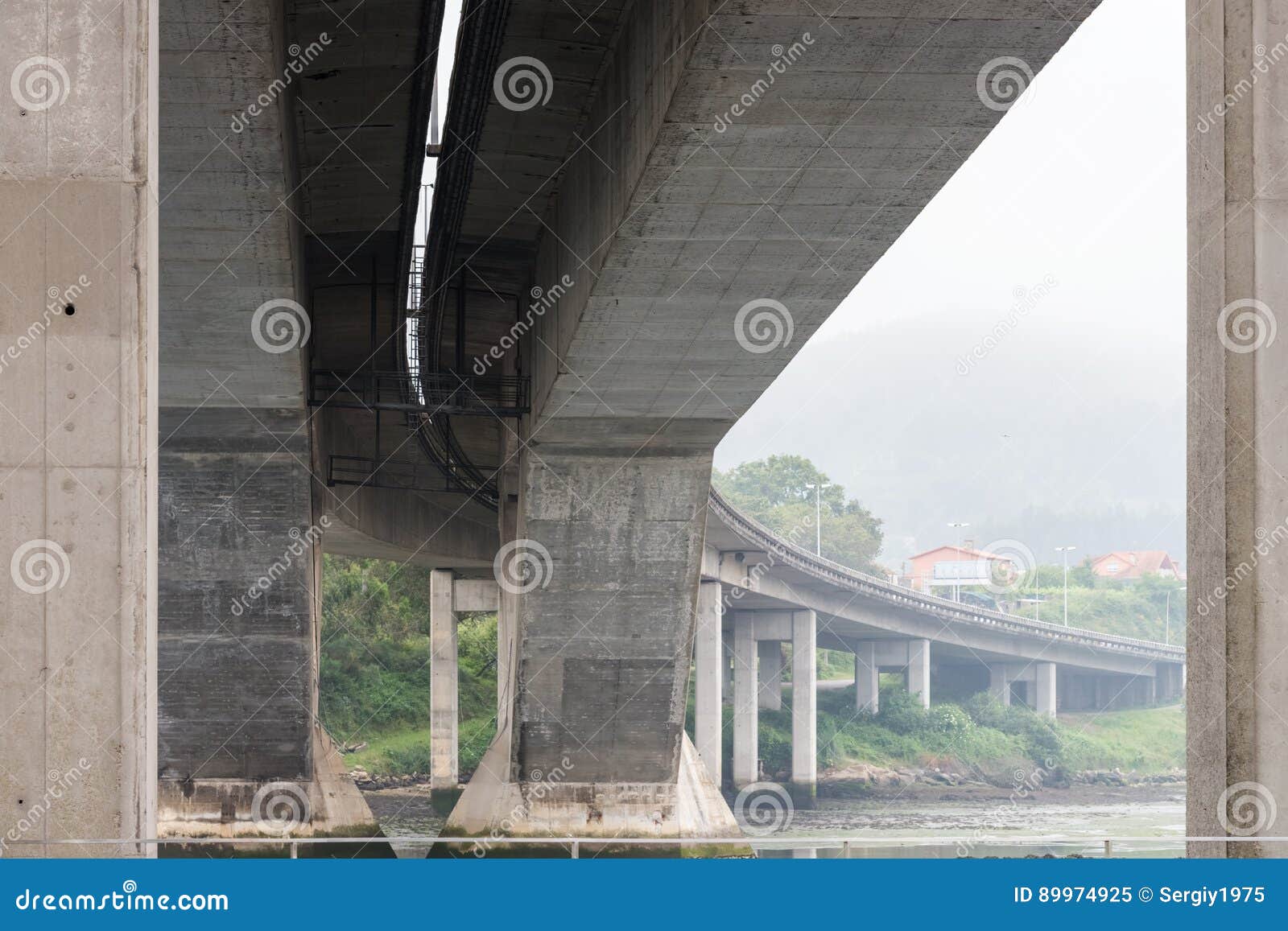 Reinforced Concrete Bridge Over the River Stock Image - Image of ...