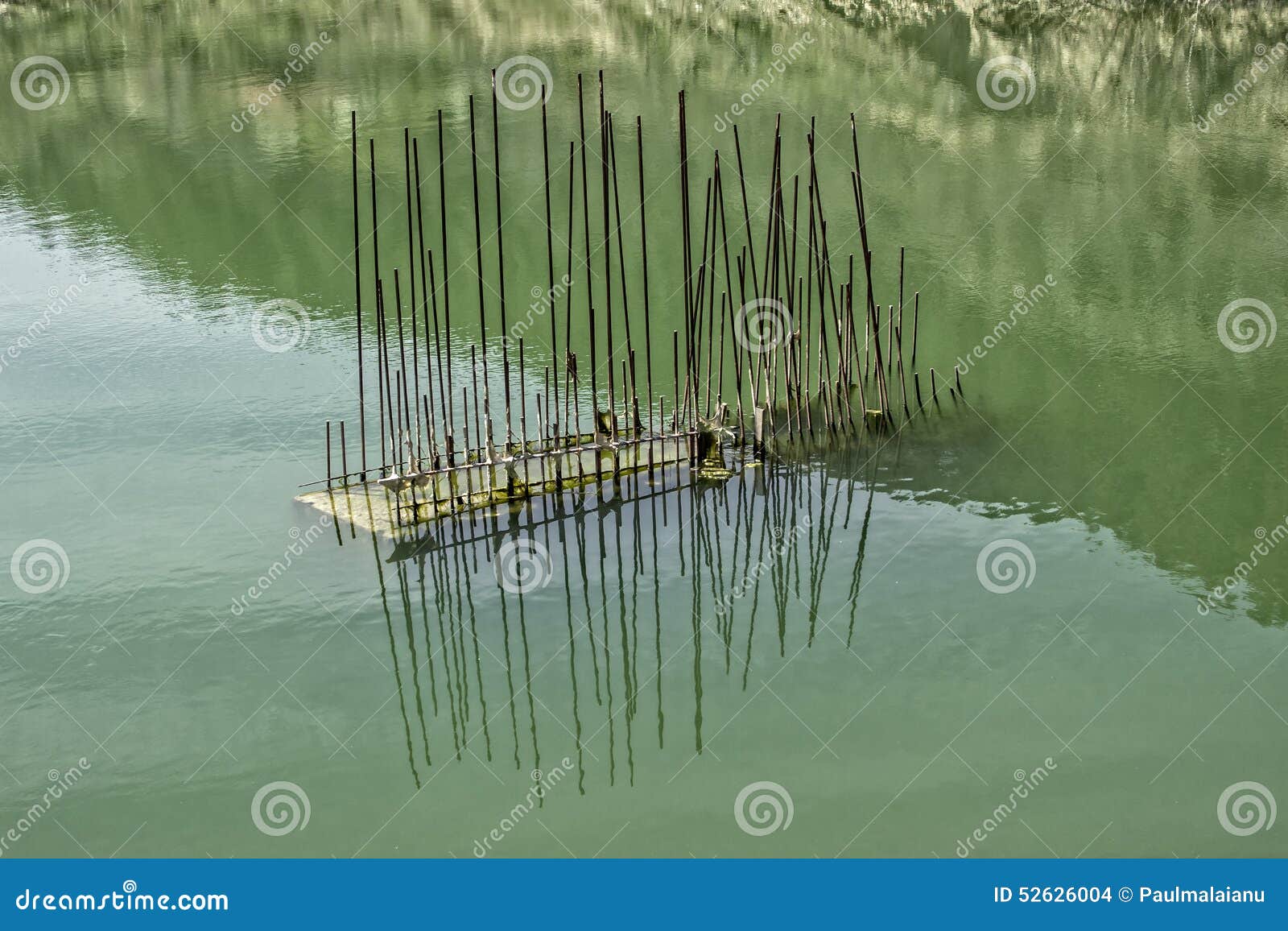 Reinforced Concrete Building Element on the Water Surface Stock Photo ...