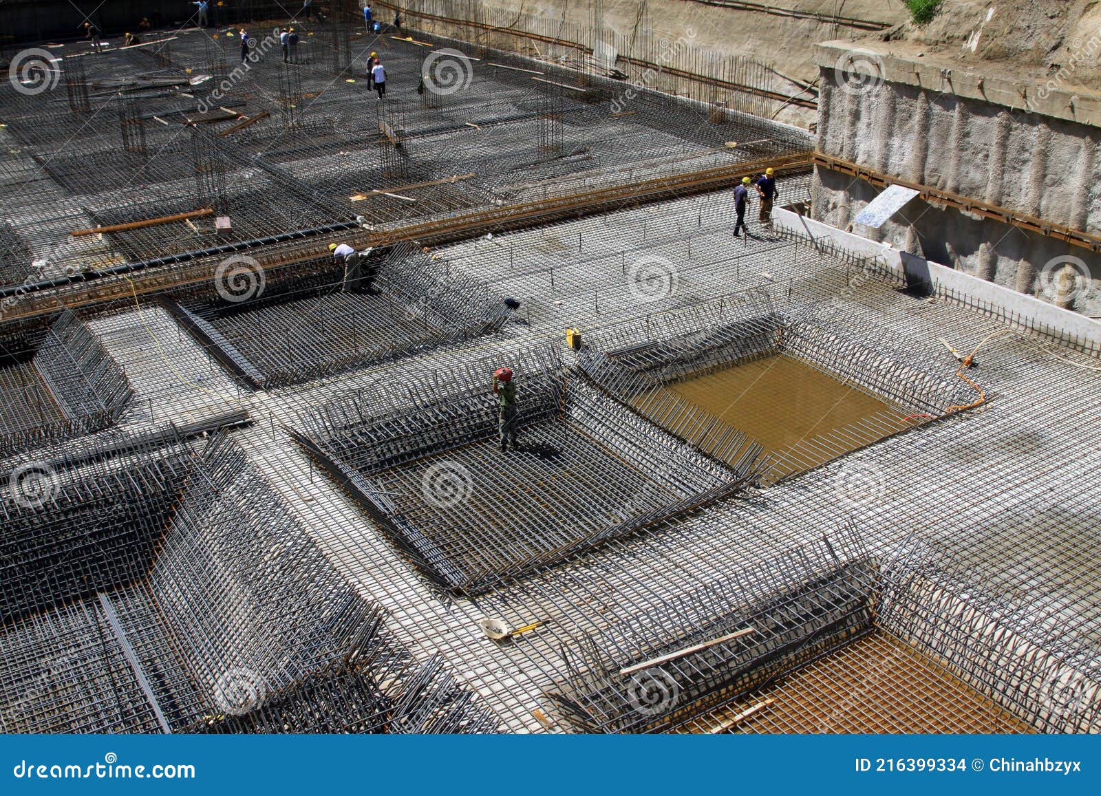 Reinforced Concrete Casting Framework in a Construction Site Stock ...