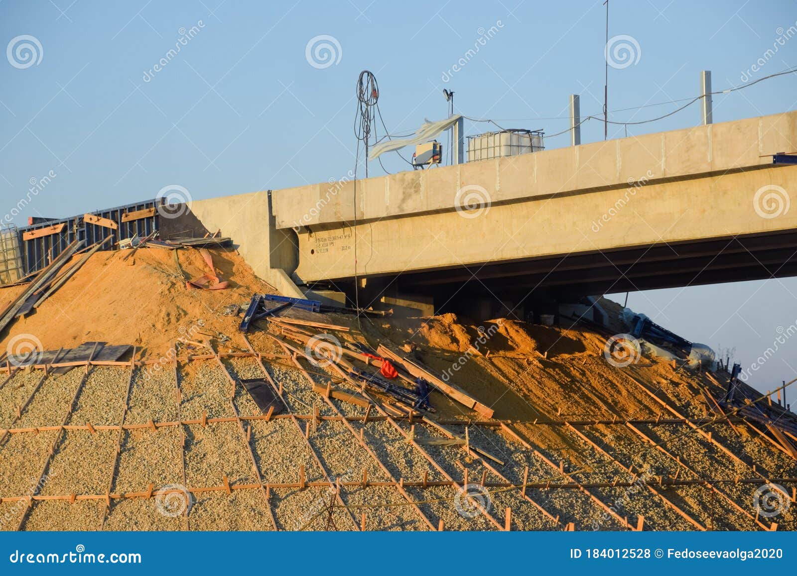 Reinforced Concrete Construction Road Junction. Road Construction and ...