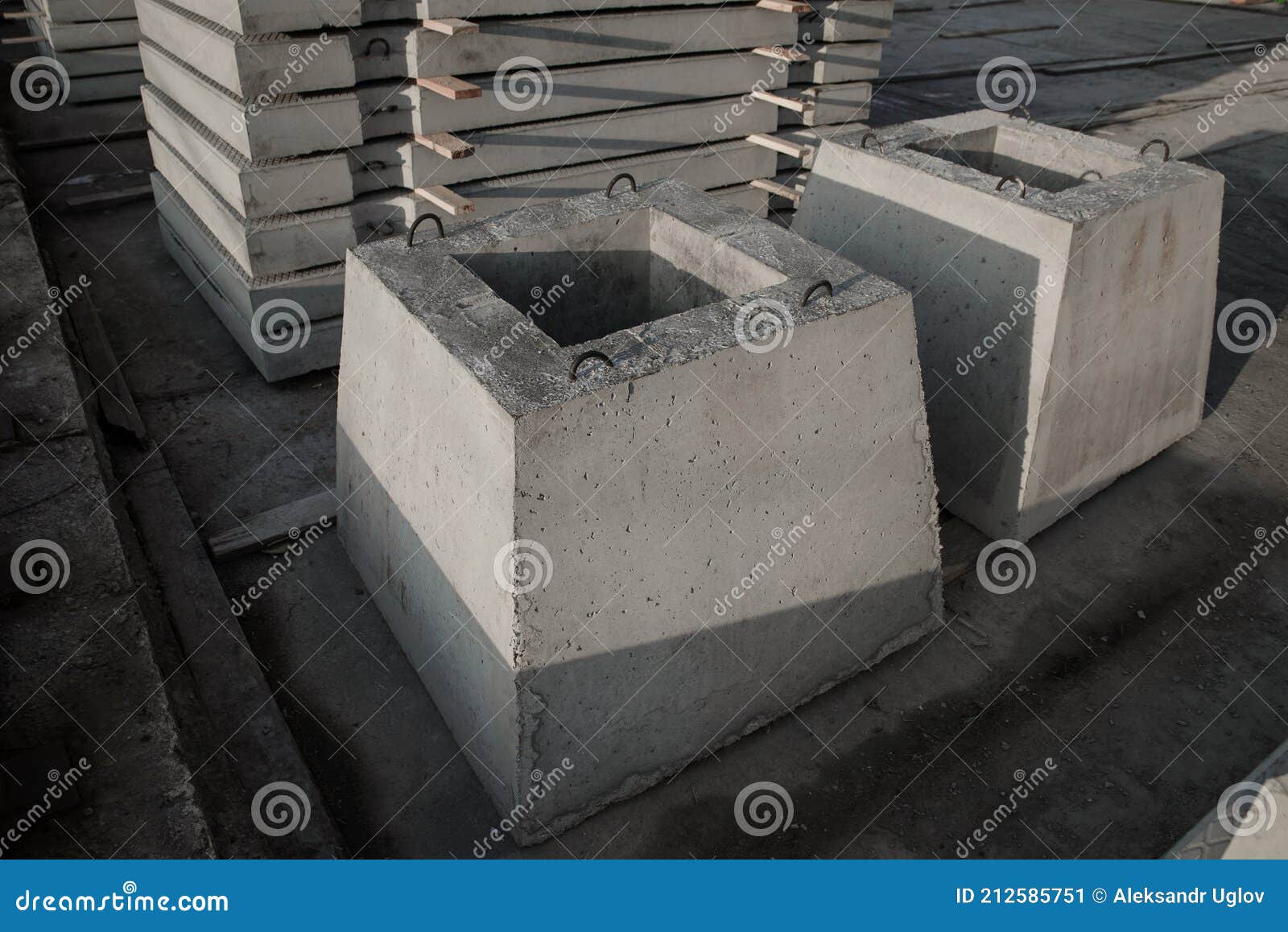 Reinforced Concrete Foundation for the Bearing Column Stock Image ...