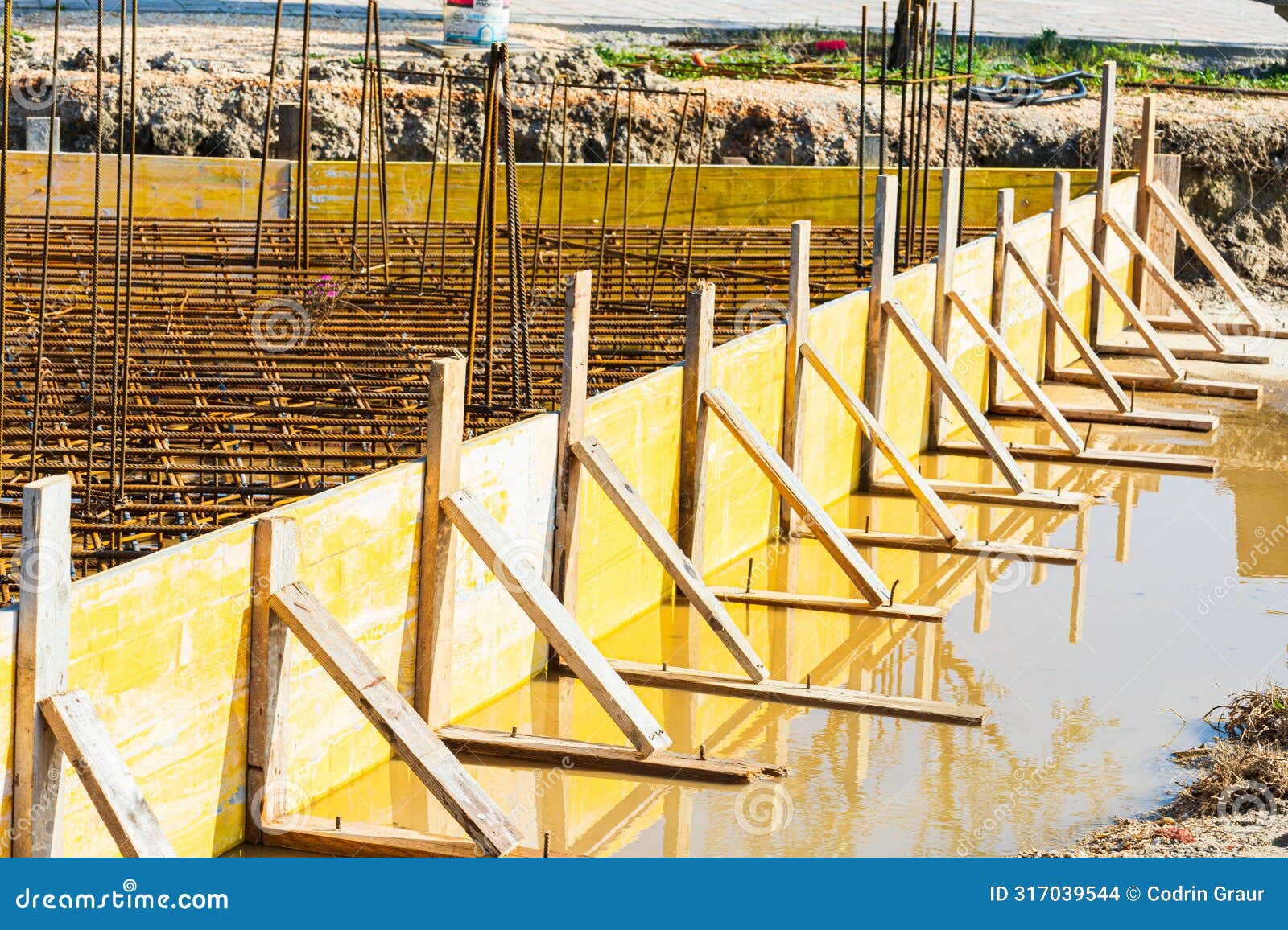 Reinforced Concrete Mix for a Building Foundation Stock Photo - Image ...