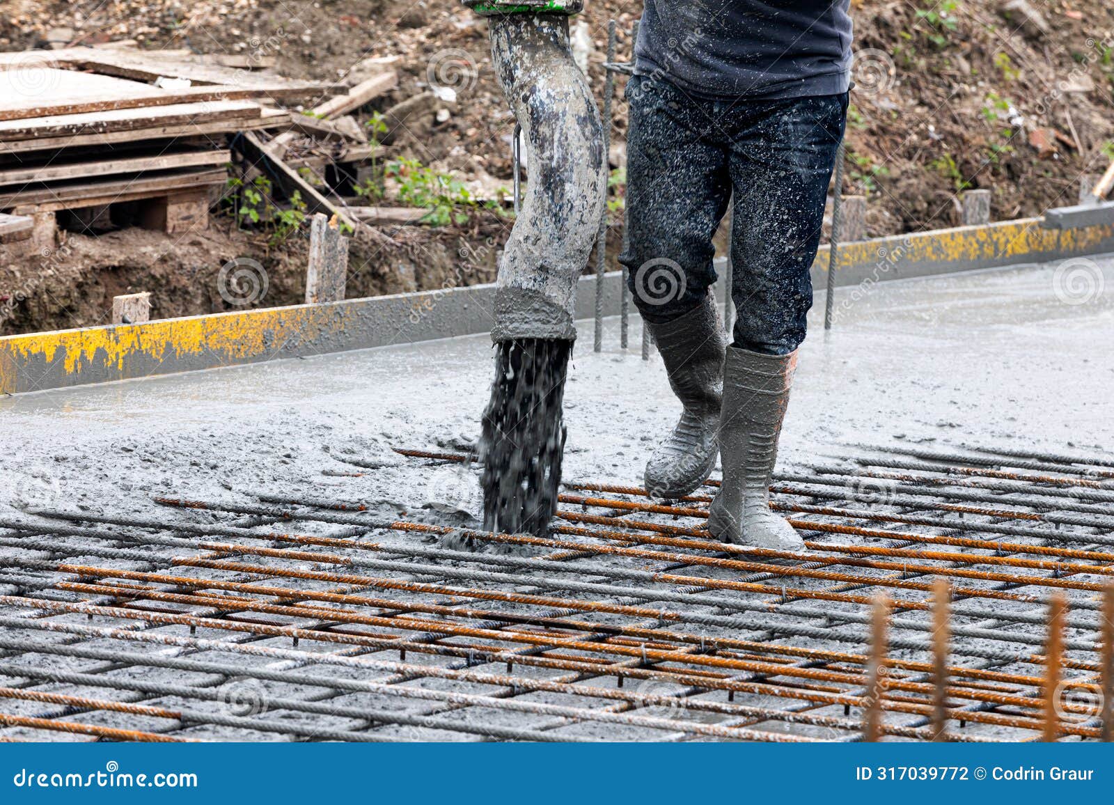 Reinforced Concrete Mix for a Building Foundation Stock Photo - Image ...