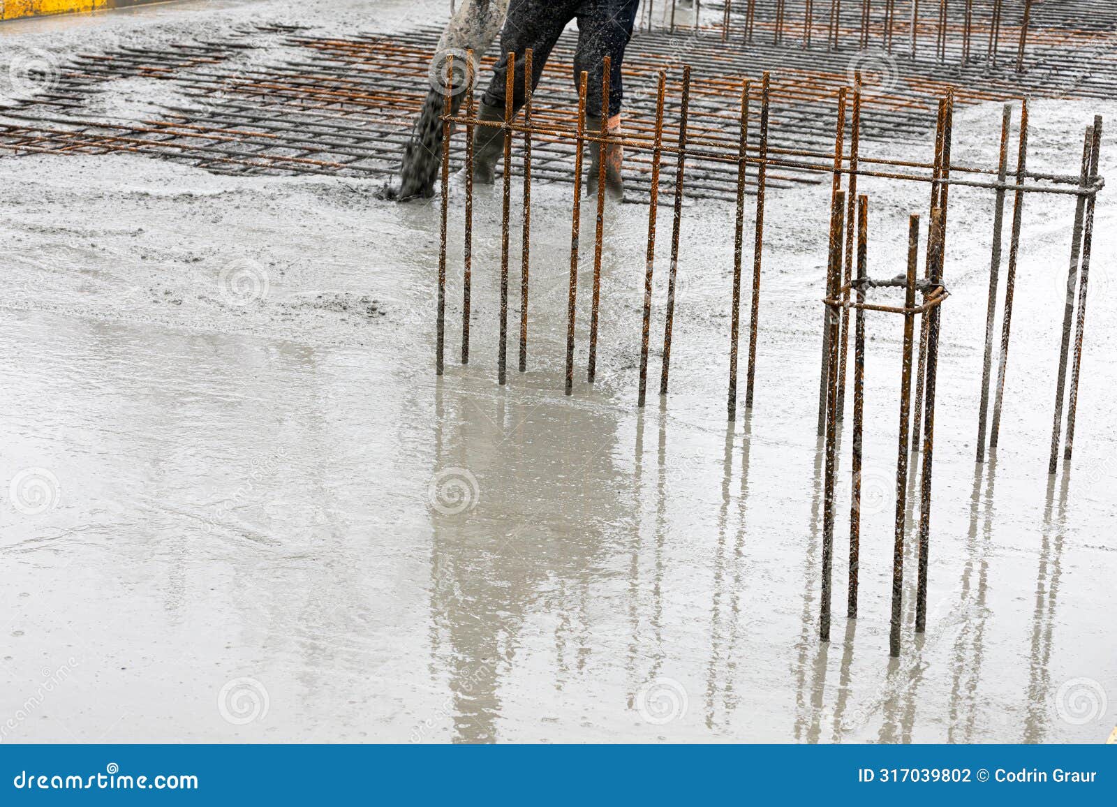 Reinforced Concrete Mix for a Building Foundation Stock Photo - Image ...