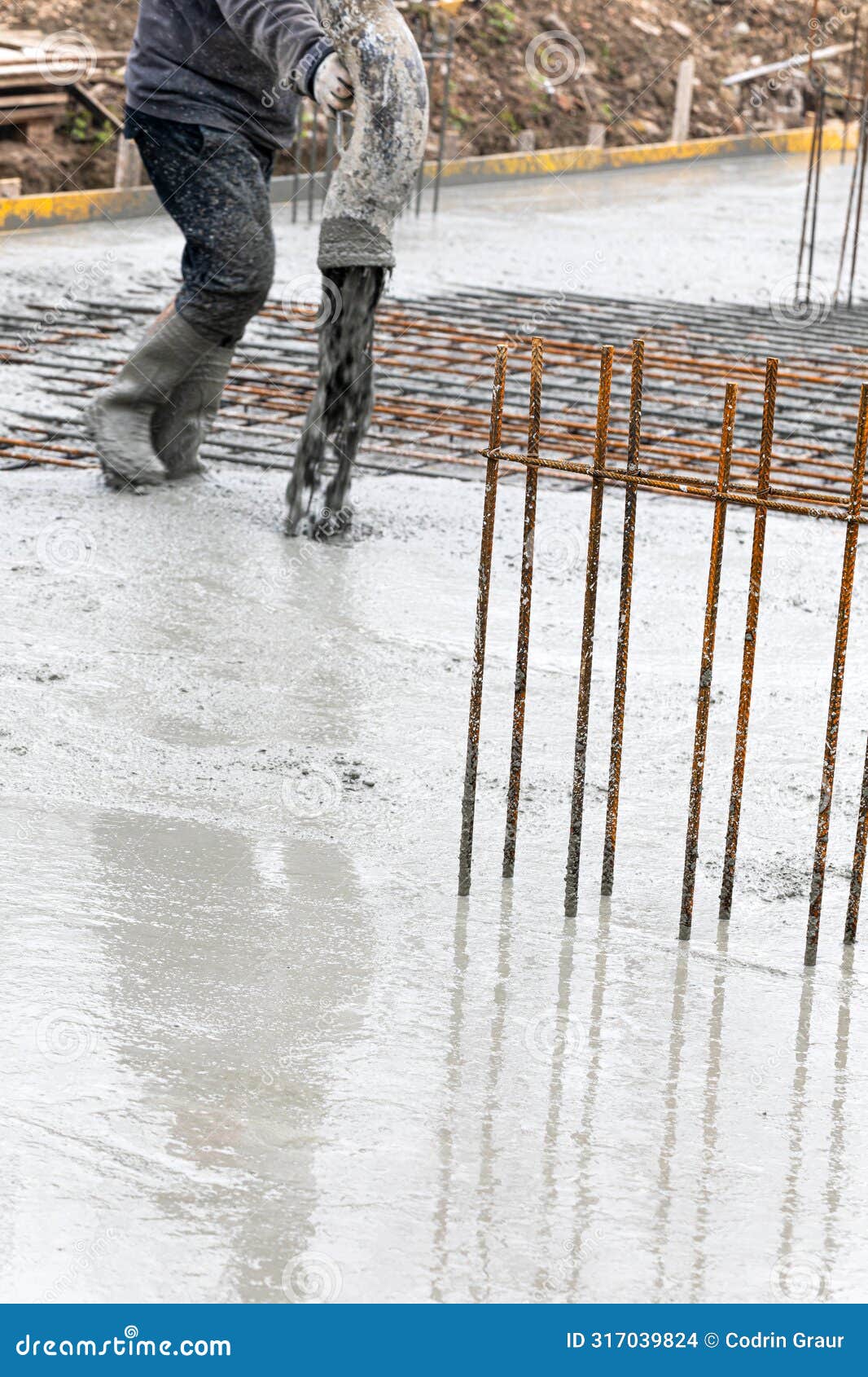 Reinforced Concrete Mix for a Building Foundation Stock Photo - Image ...