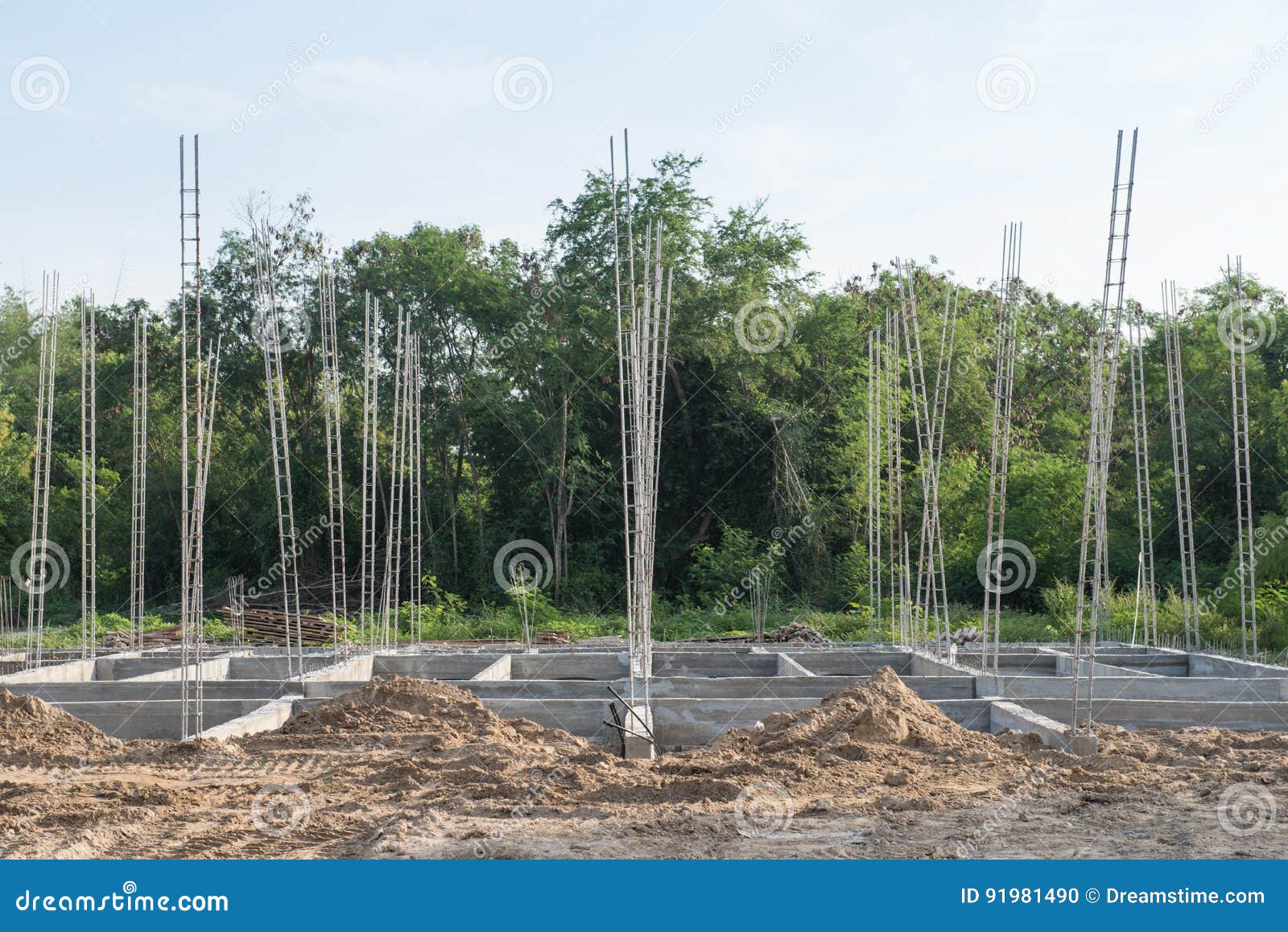 Reinforced Concrete Piles of the New Building Stock Photo - Image of ...