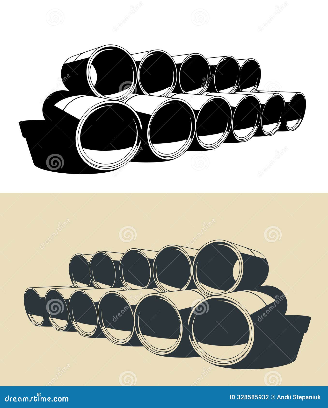 Reinforced concrete pipes stock vector. Illustration of illustrations ...