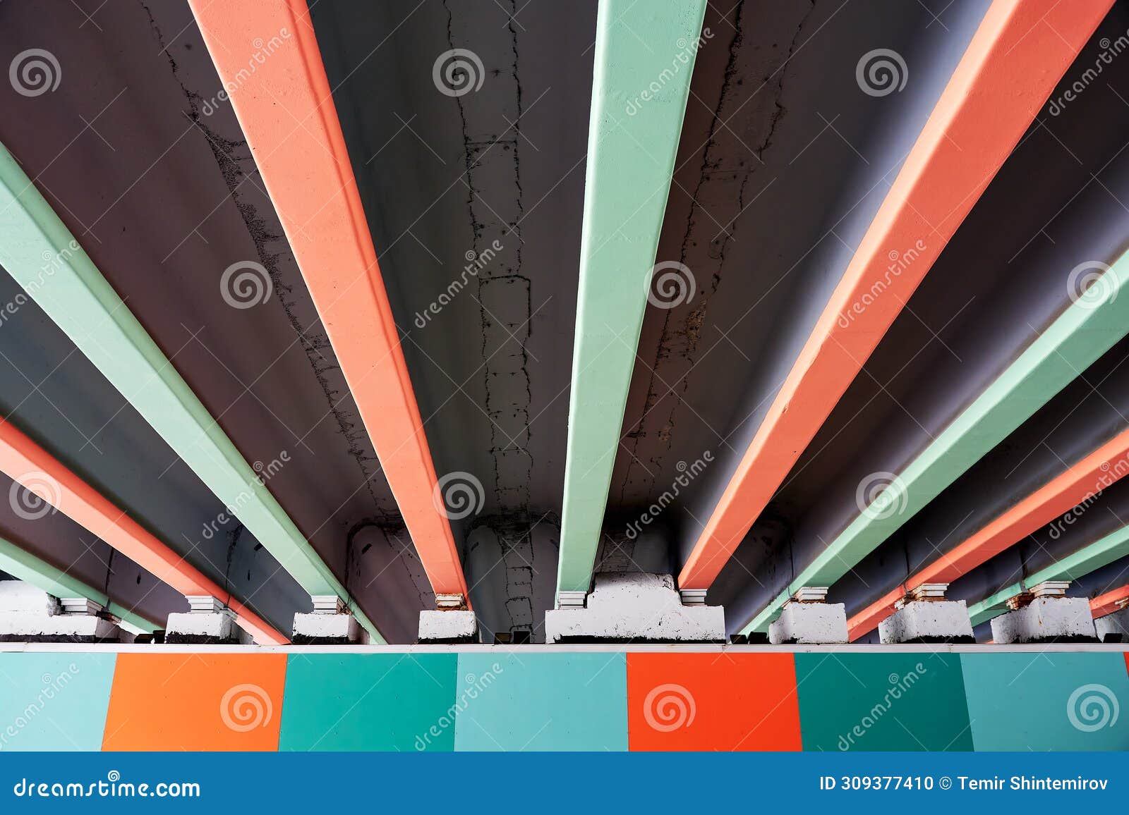 Reinforced Concrete Road Bridge Supports Stock Photo - Image of support ...