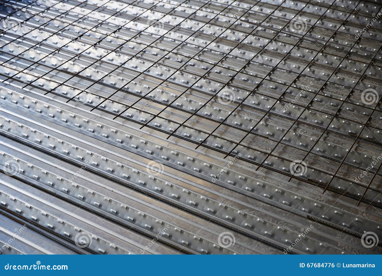 Reinforced Concrete Slab Sheet Metal Formwork Stock Photo - Image of ...