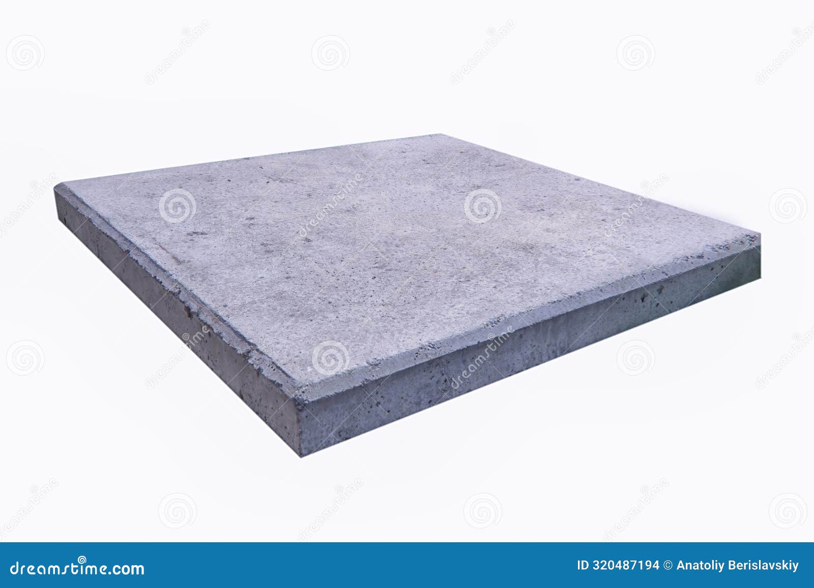Reinforced Concrete Slab of Square Shape Isolate on a White Background ...