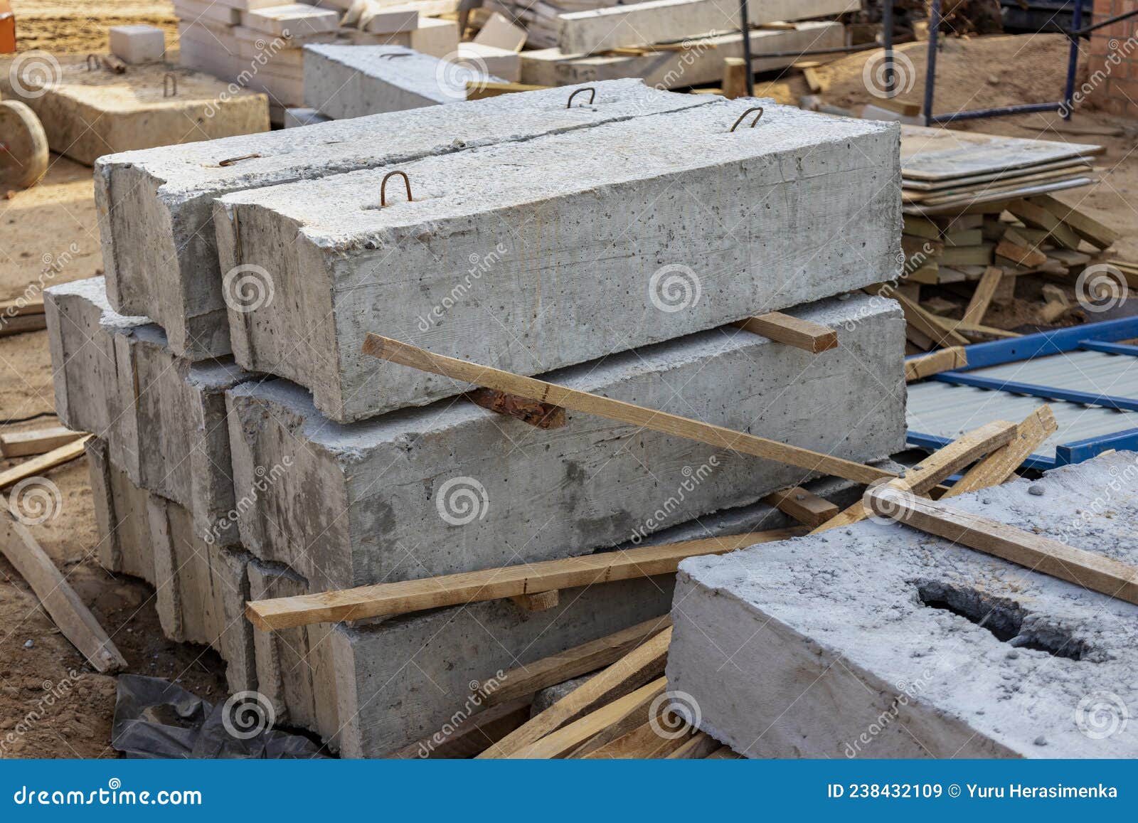Reinforced Concrete Slabs and Building Materials at the Construction ...