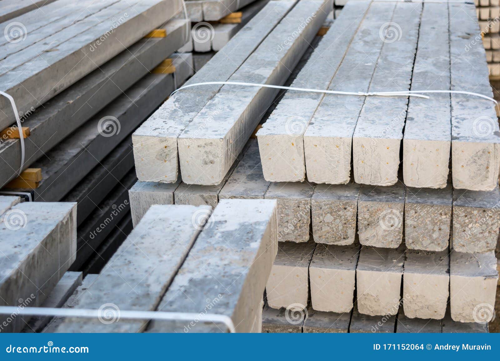 Reinforced concrete stakes stock photo. Image of equipment - 171152064