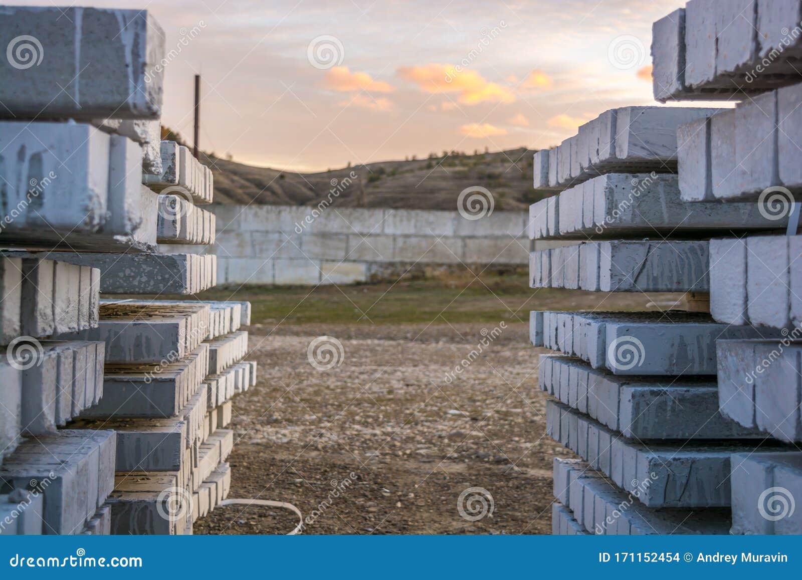 Reinforced concrete stakes stock photo. Image of stake - 171152454