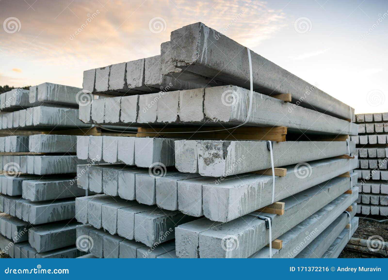 Reinforced concrete stakes stock photo. Image of build - 171372216
