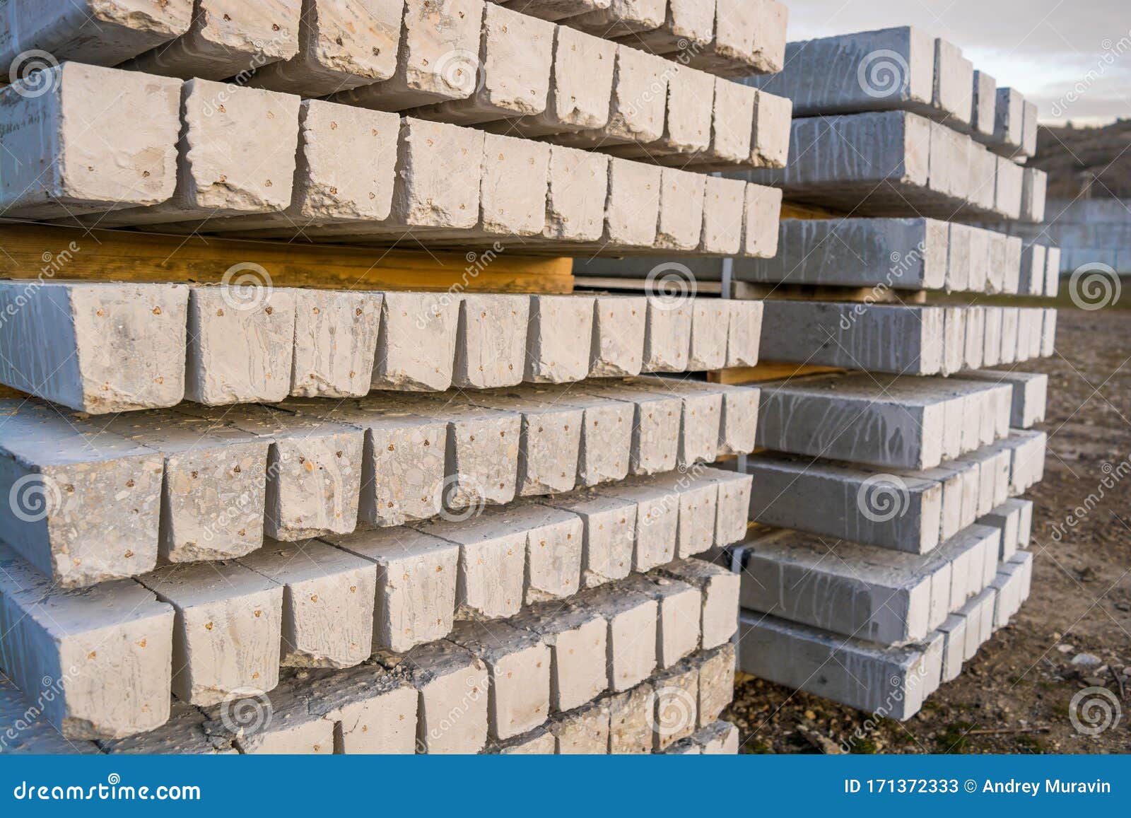 Reinforced concrete stakes stock image. Image of foundation - 171372333