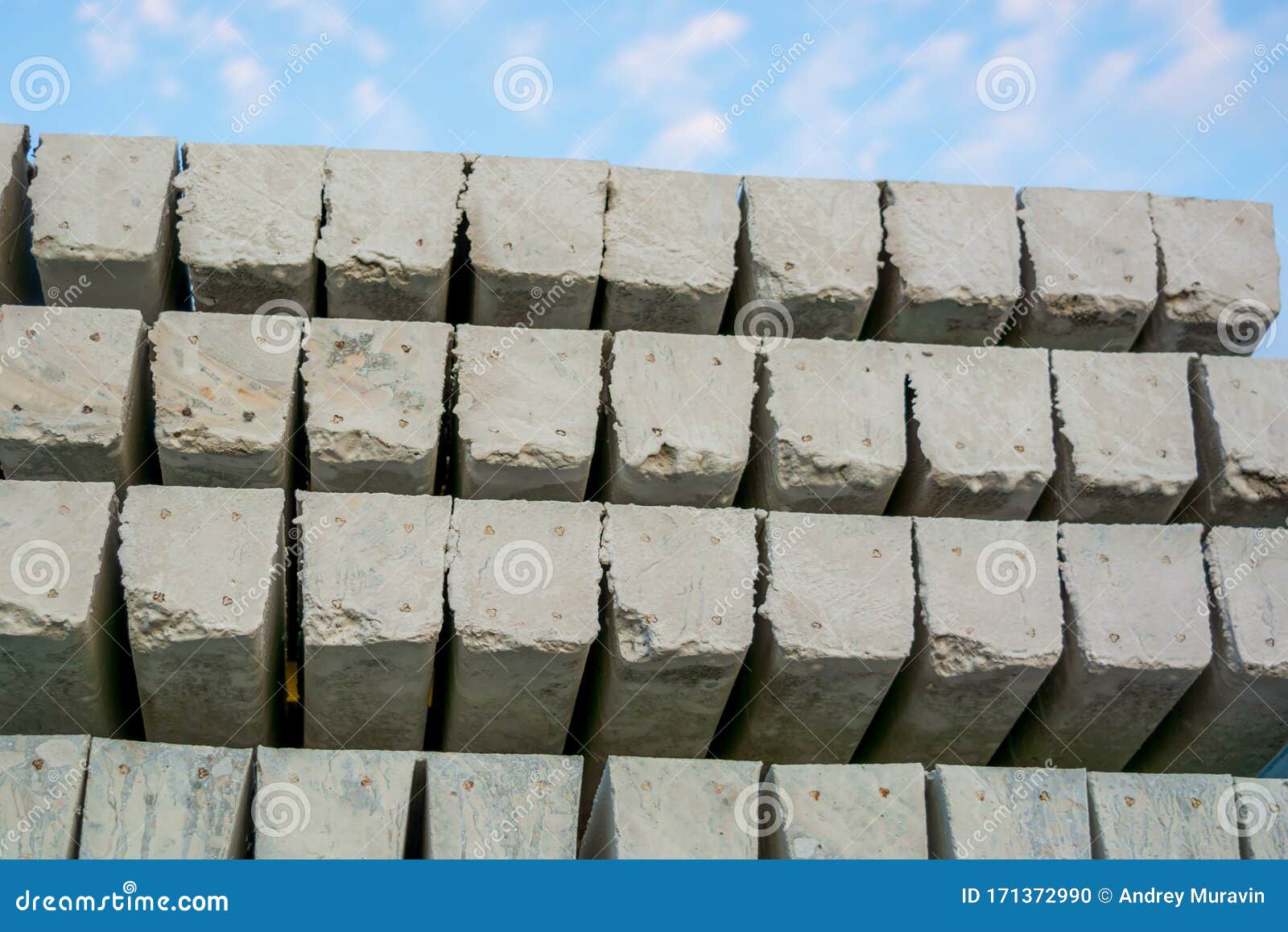Reinforced concrete stakes stock photo. Image of prestressed - 171372990