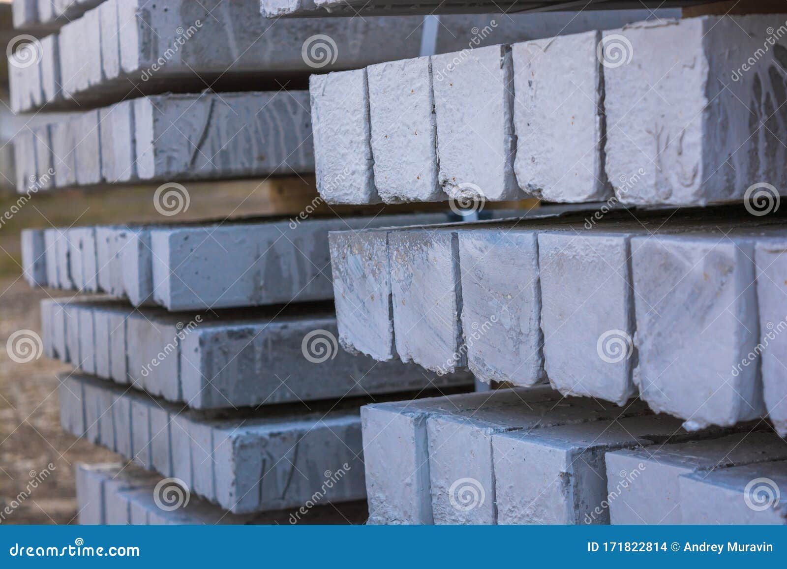 Reinforced concrete stakes stock photo. Image of build - 171822814