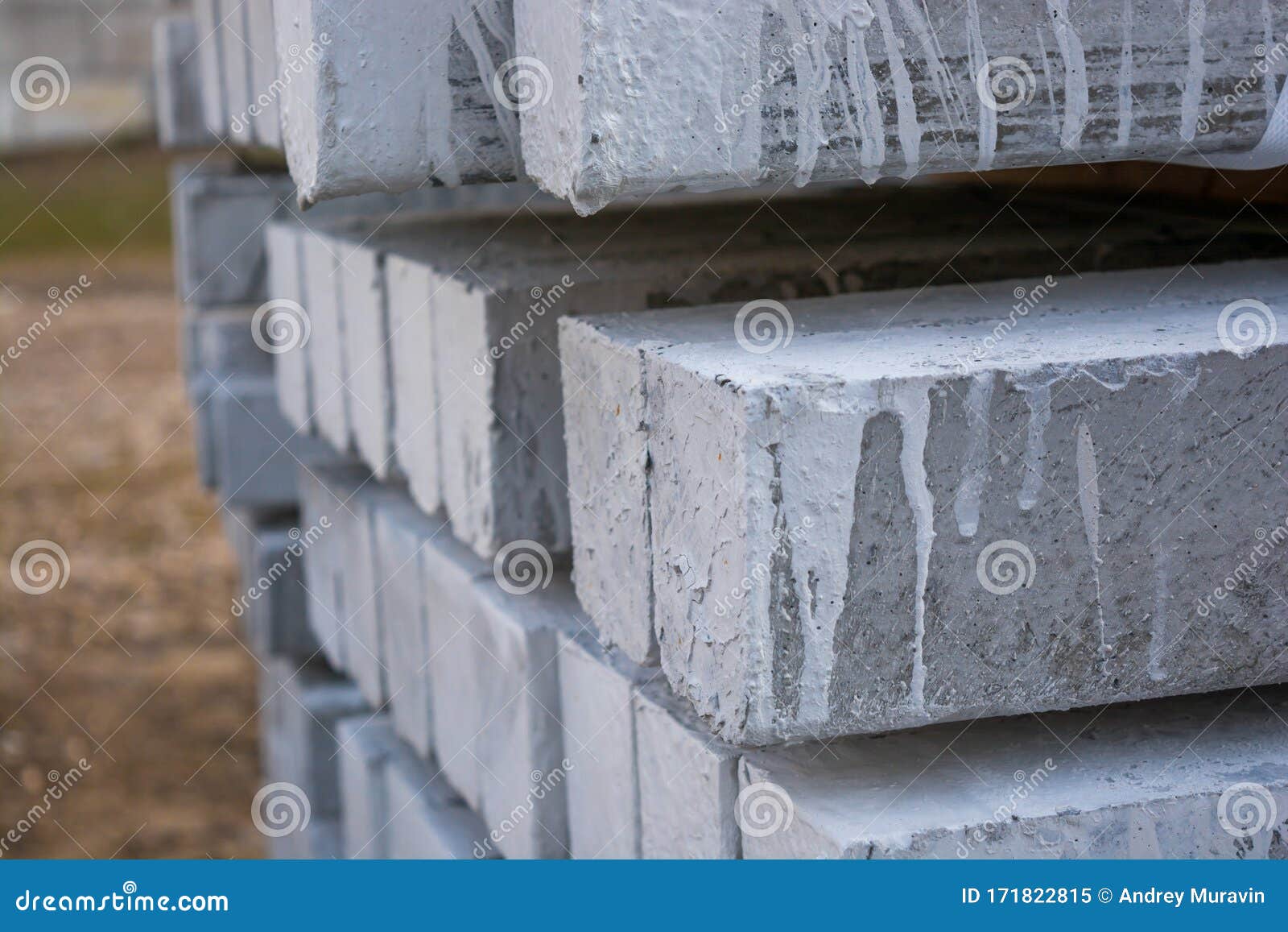 Reinforced concrete stakes stock image. Image of construction - 171822815