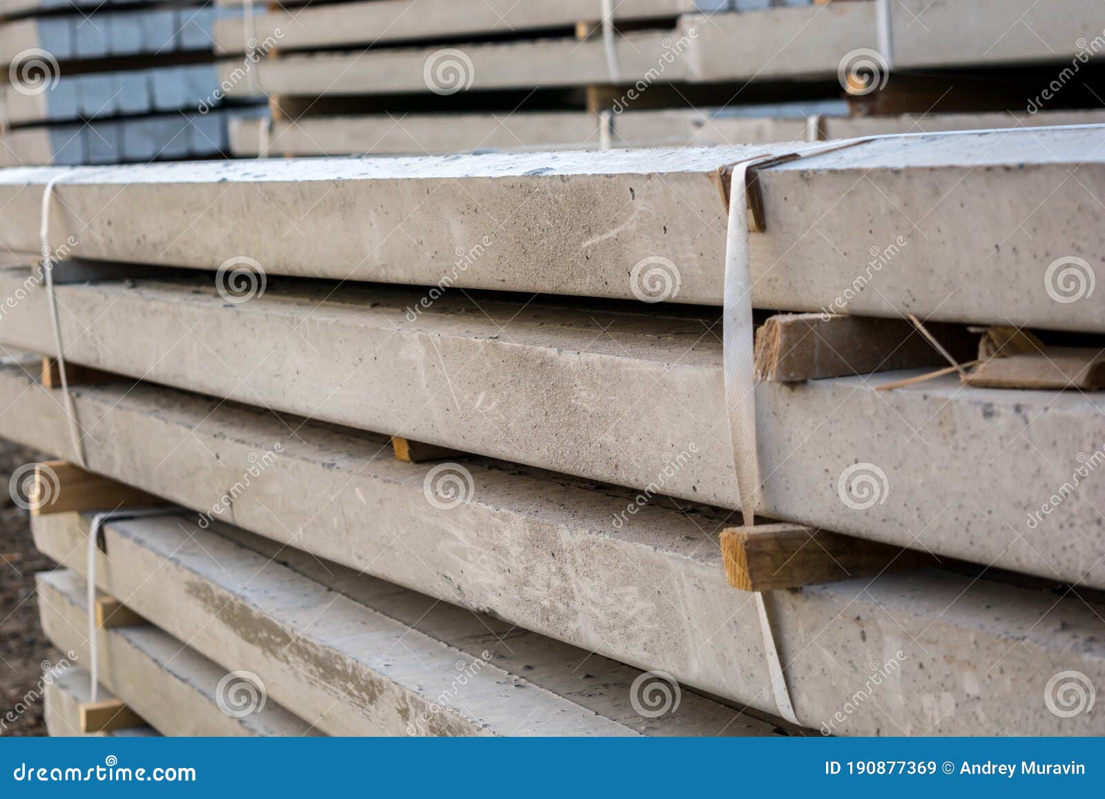Reinforced concrete stakes stock image. Image of industry - 190877369