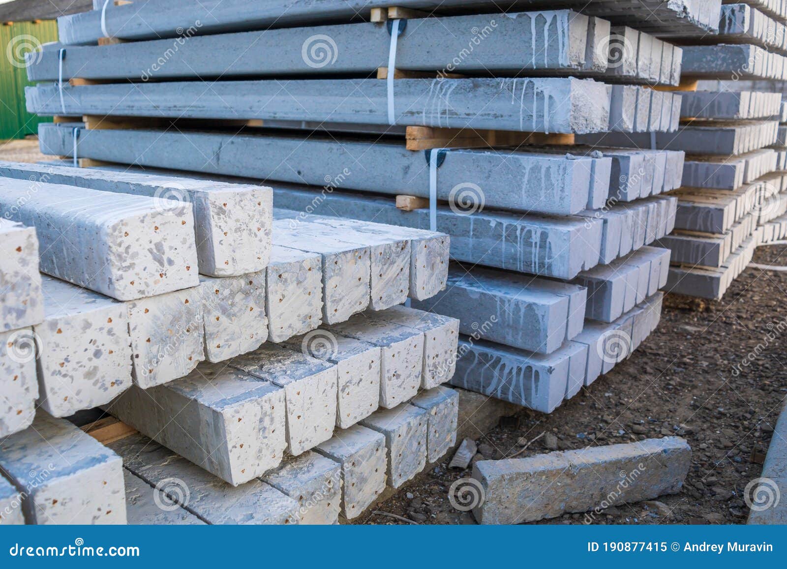 Reinforced concrete stakes stock image. Image of post - 190877415