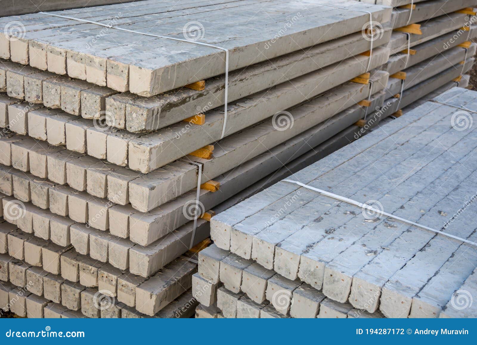 Reinforced concrete stakes stock photo. Image of cement - 194287172