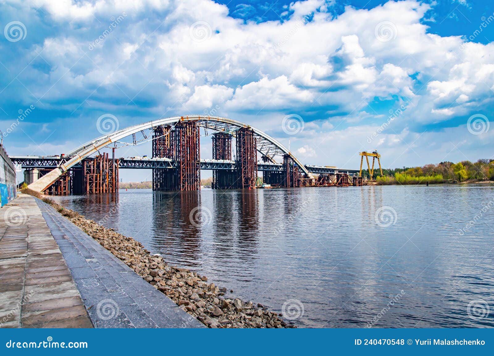 Reinforced Concrete Structure of the Bridge Under Construction Stock ...