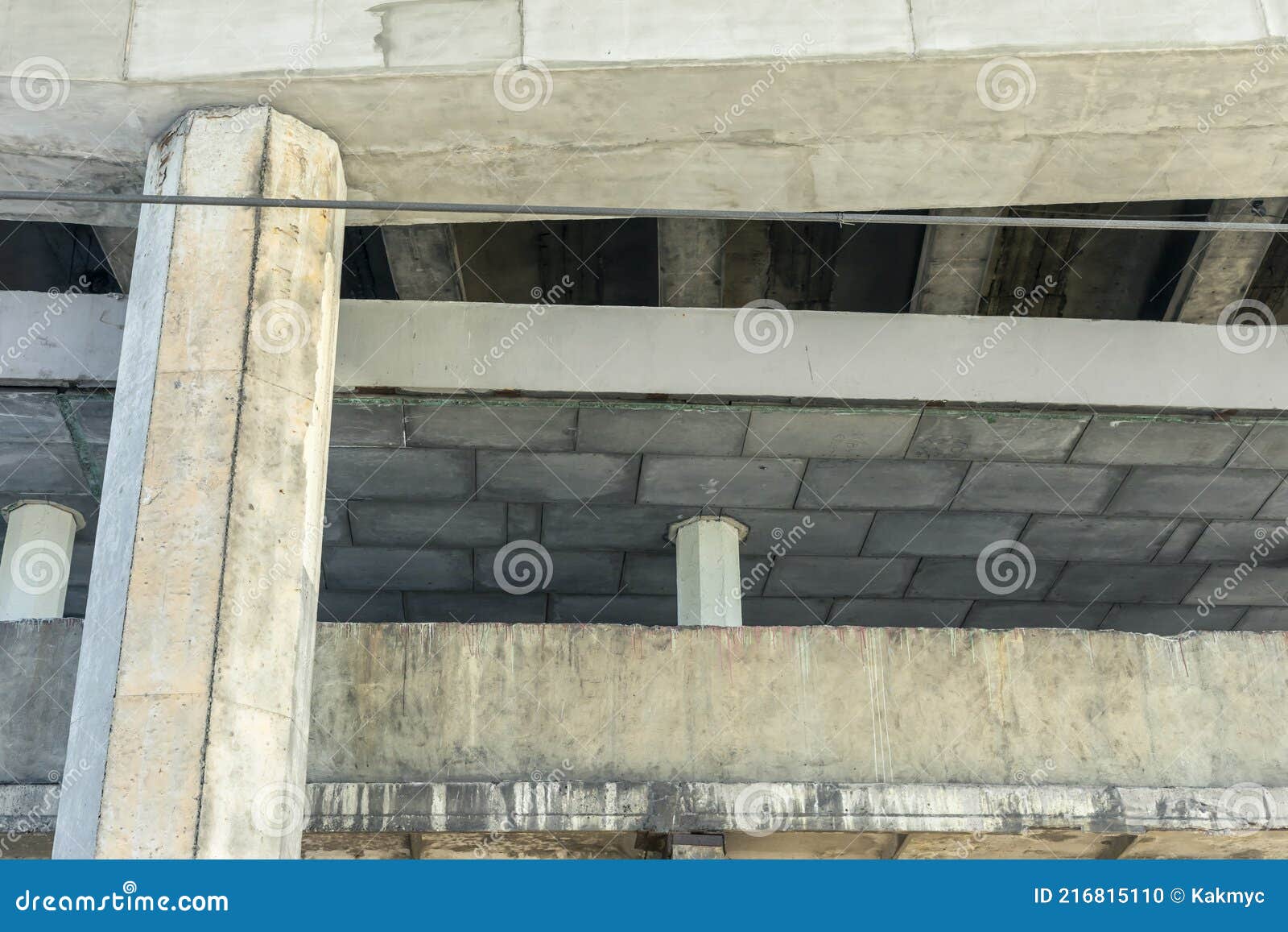 Reinforced Concrete Structure of Highway Overpass Stock Photo - Image ...
