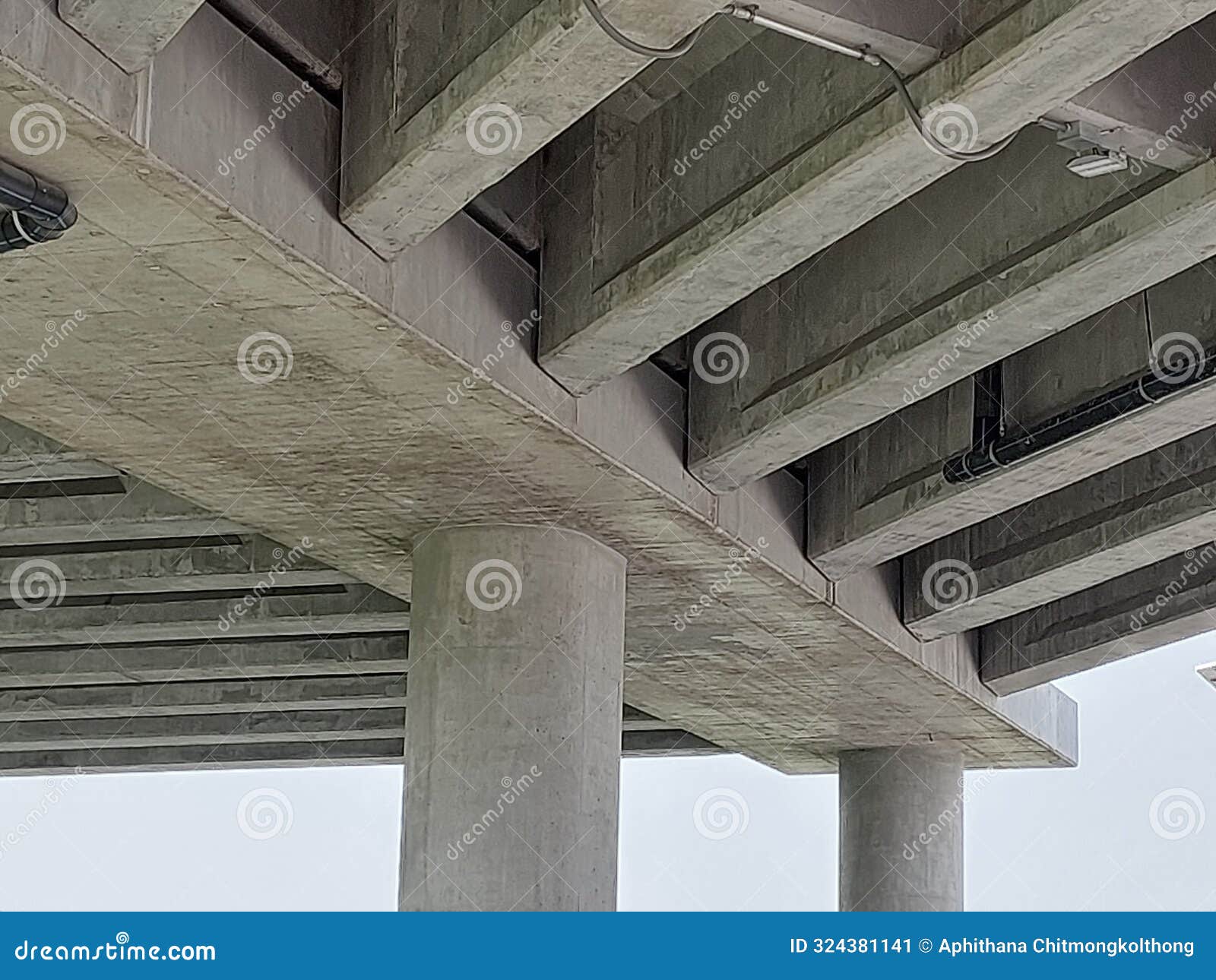 Reinforced Concrete Structure Under the Bridge Stock Image - Image of ...