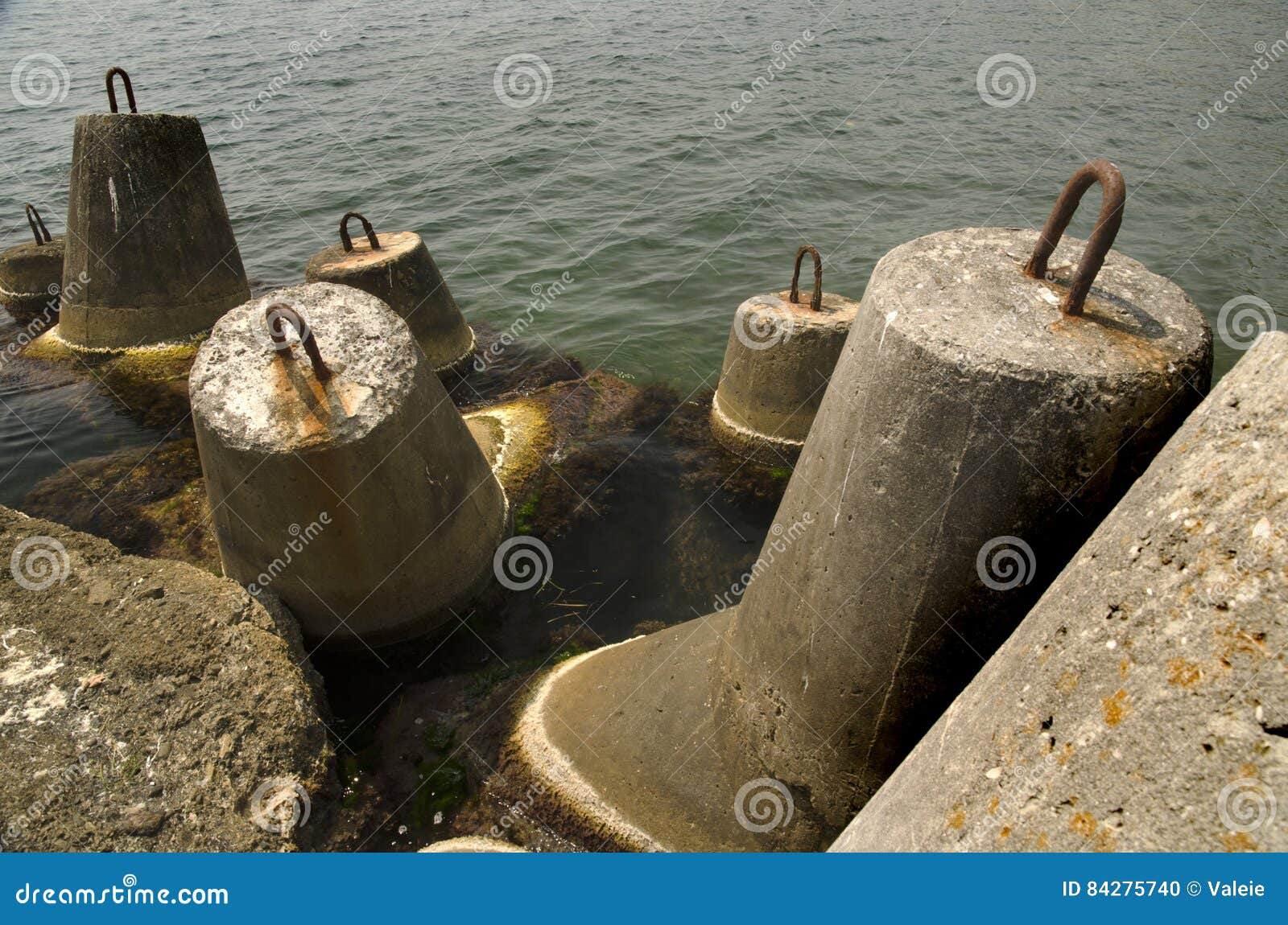 Reinforced Concrete Structures To Protect the Shore from Waves Stock ...