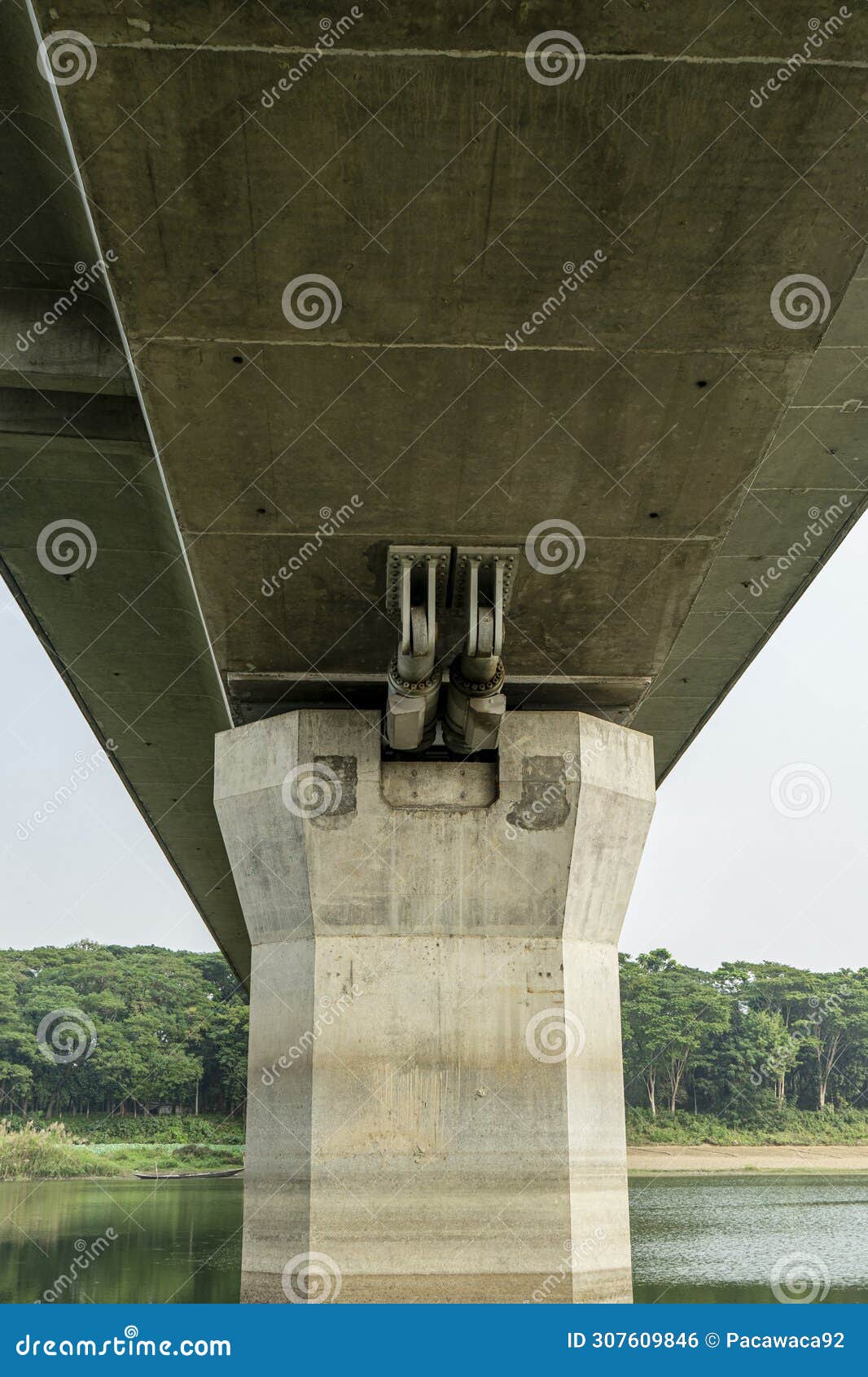 Reinforced Concrete Support for a Road Bridge Stock Photo - Image of ...