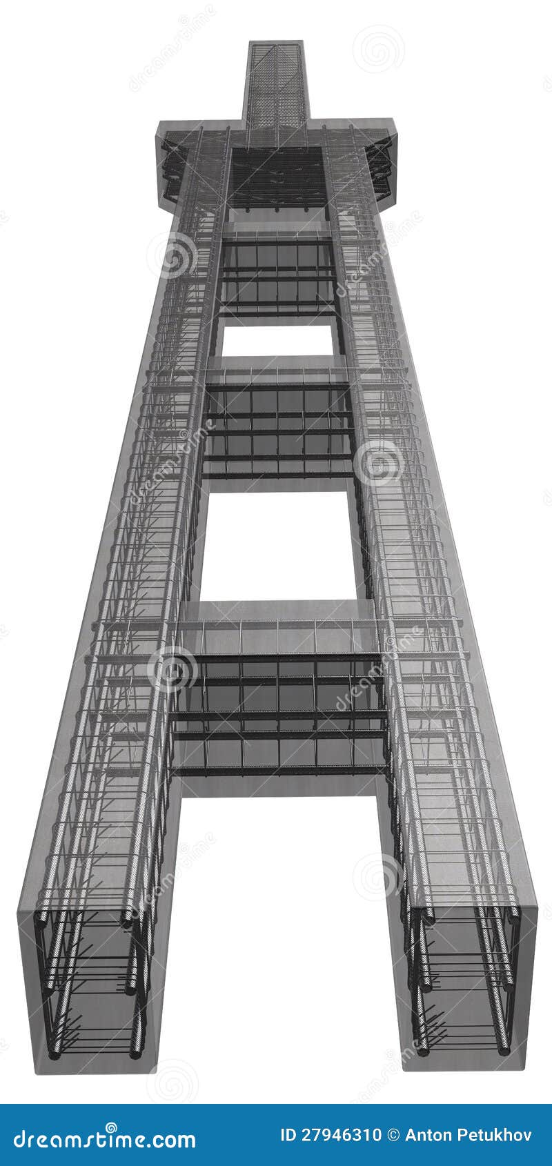 Reinforced concrete tower stock illustration. Illustration of ...