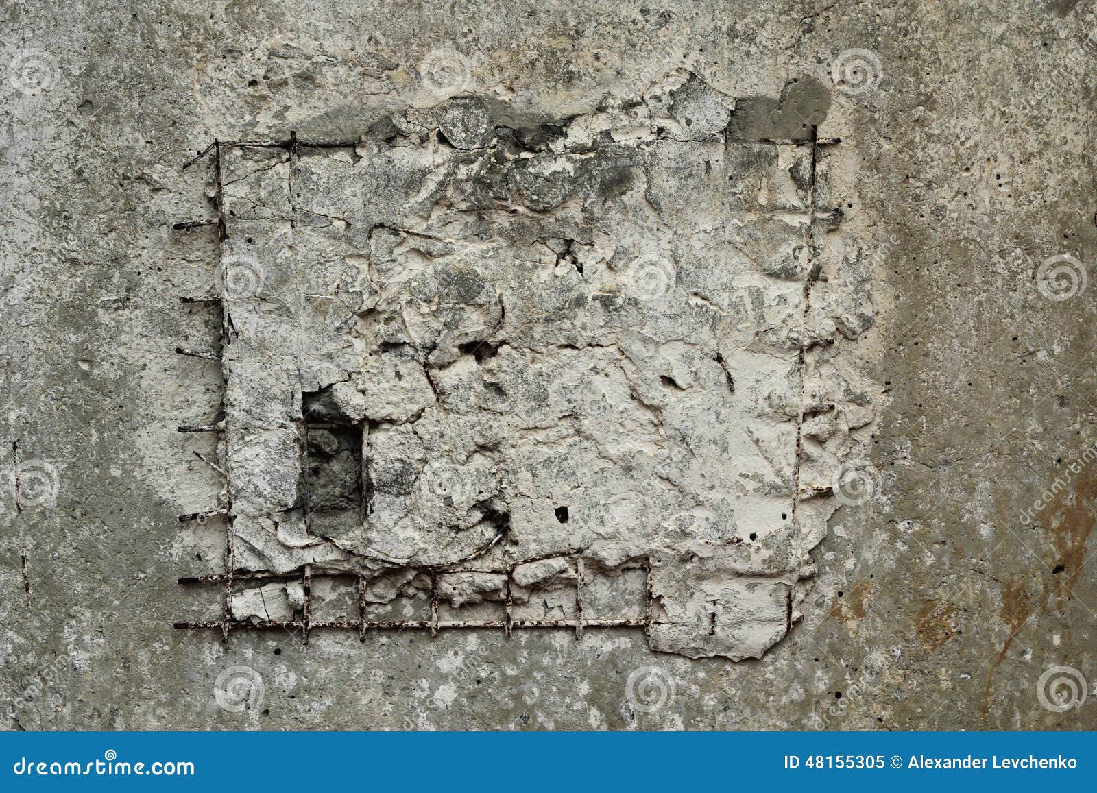 Reinforced Concrete Wall with Embedded Hole Background Stock Image ...
