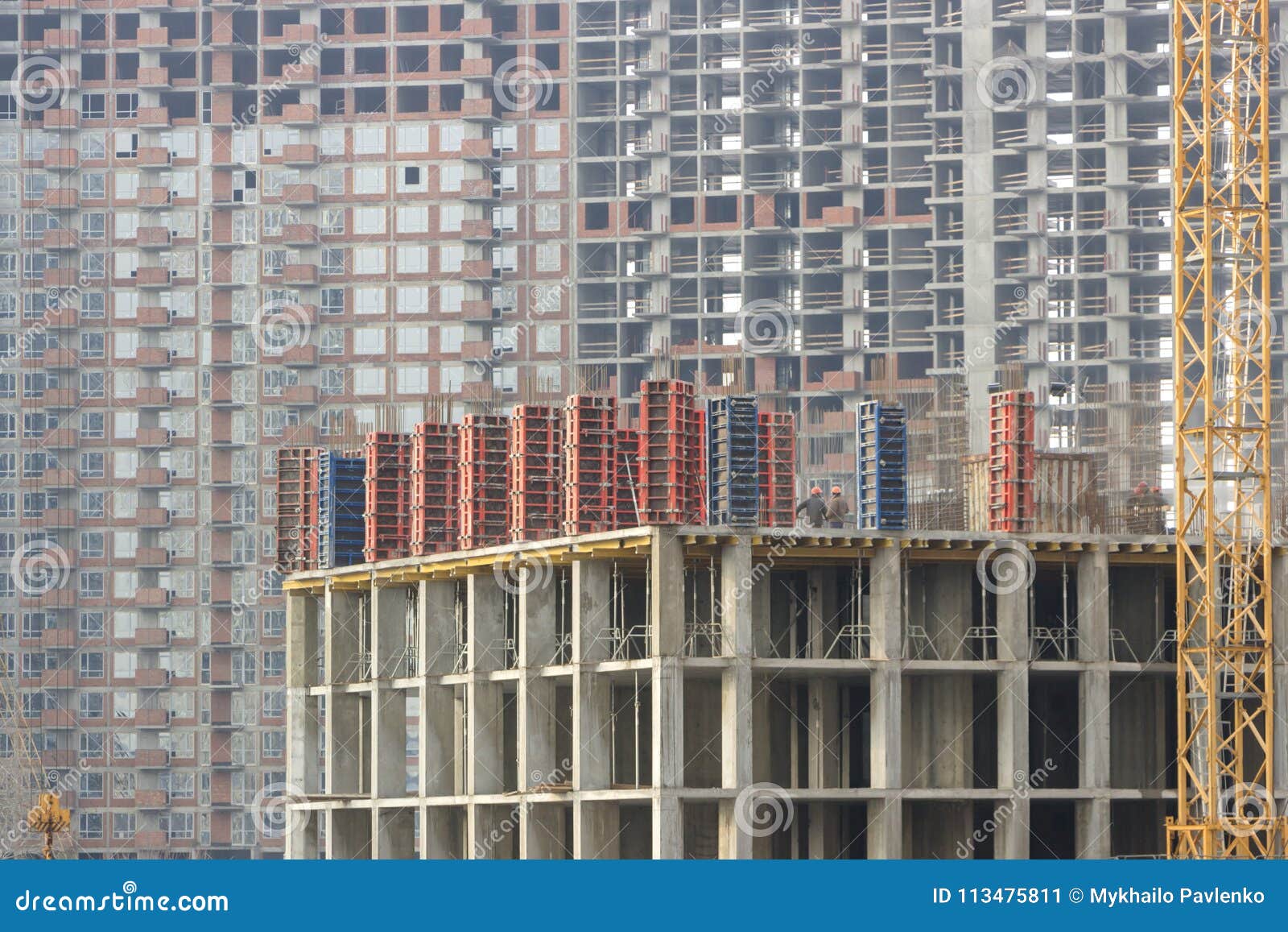 Reinforced Concrete Wall of a Multi-storey Building in the Process of ...