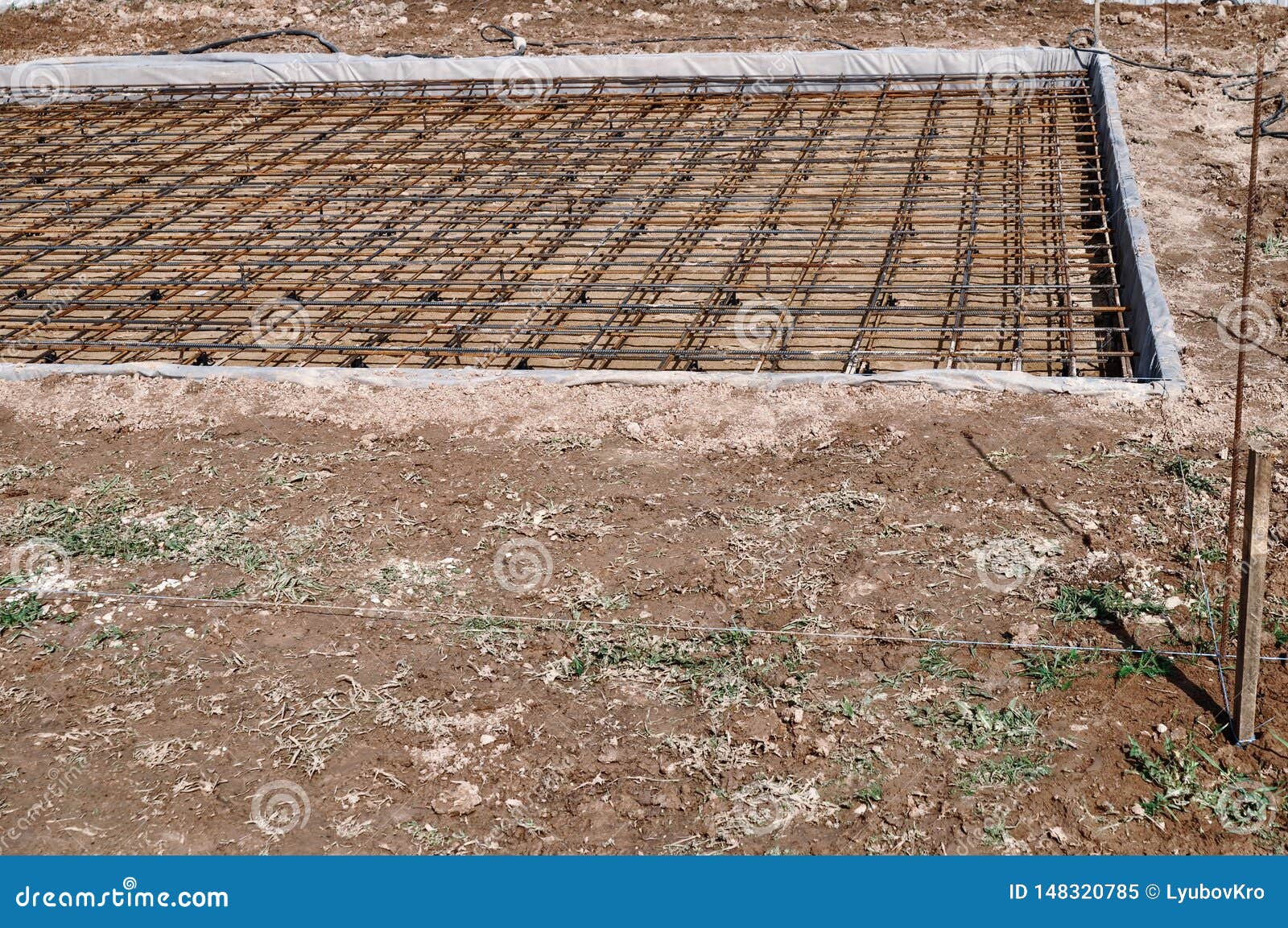 Reinforced Foundation for Pouring Concrete in the Construction of a ...